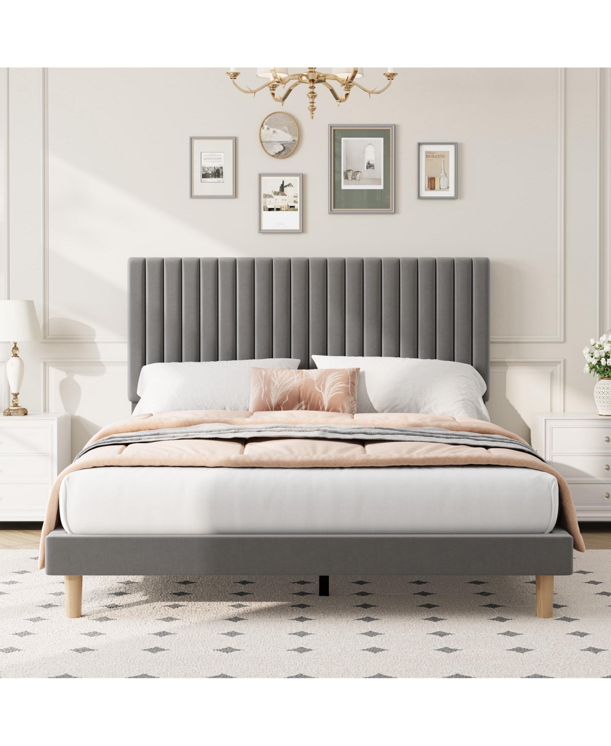 Click here for gaomon Upholstered Platform Velvet Bed Frame with... prices