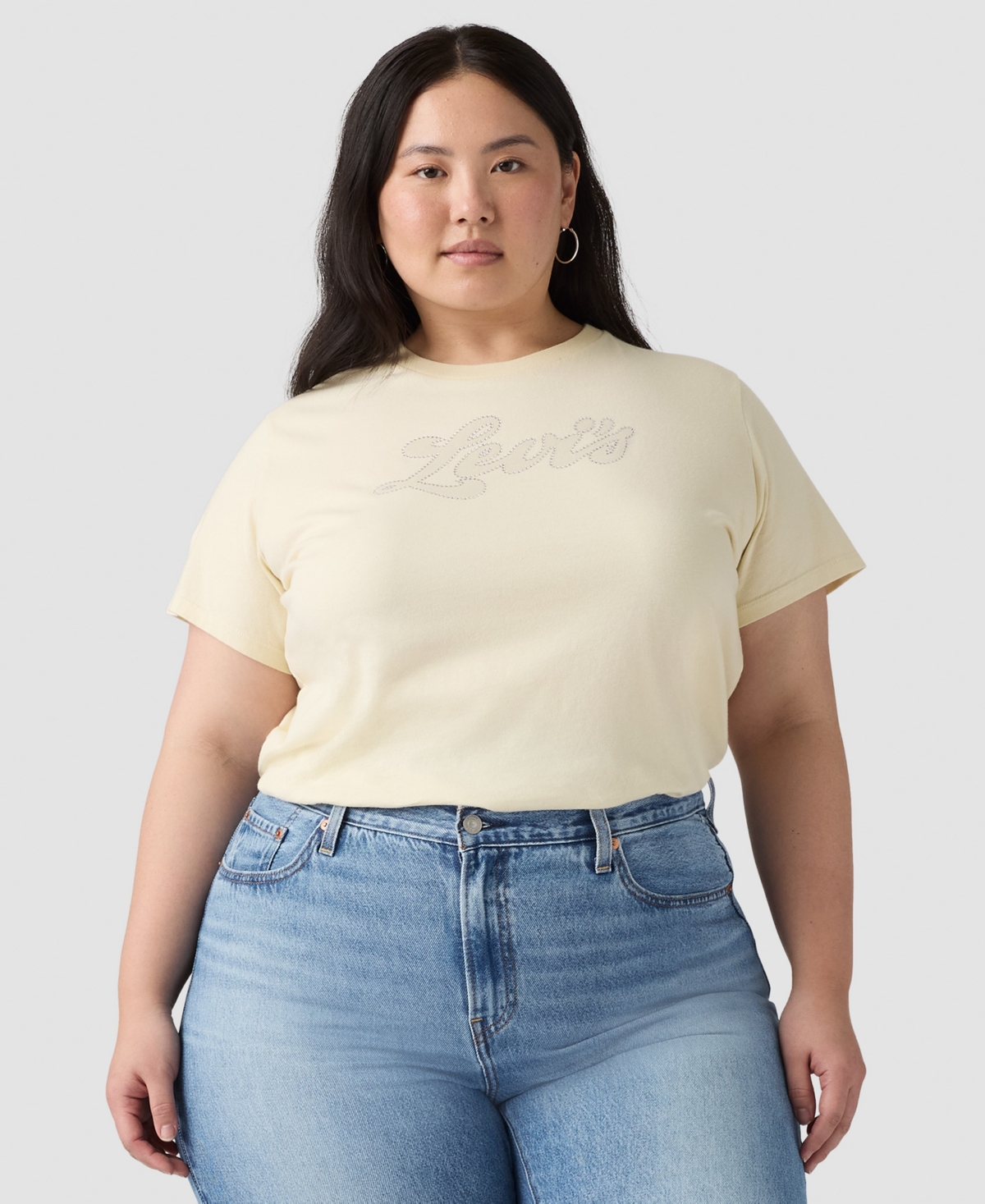 Click here for Levis Plus Size Rhinestone Perfect Graphic Logo Co... prices