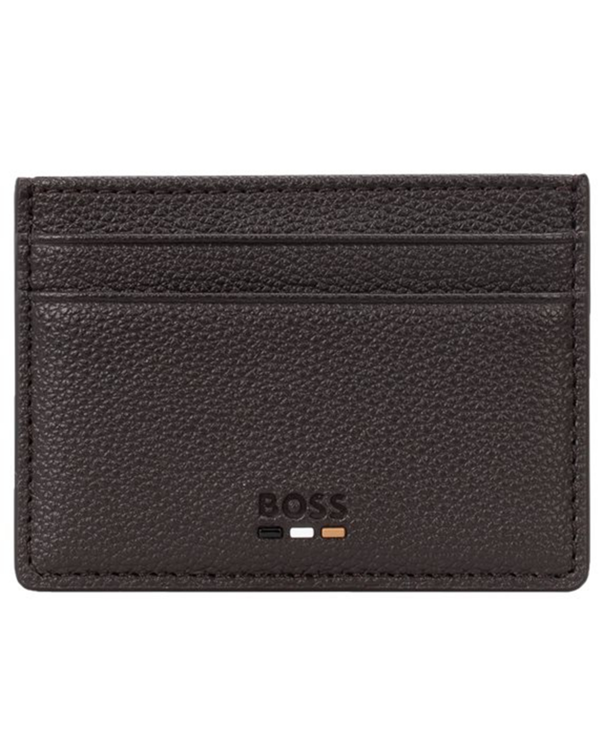 Click here for Hugo Boss Mens Textured Card Holder - Dark Brown prices