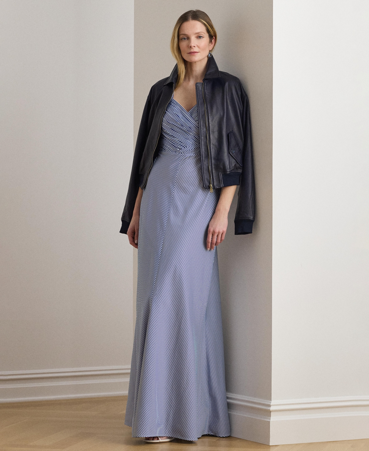 Click here for Lauren Ralph Lauren Womens Striped Pleated Sweethe... prices