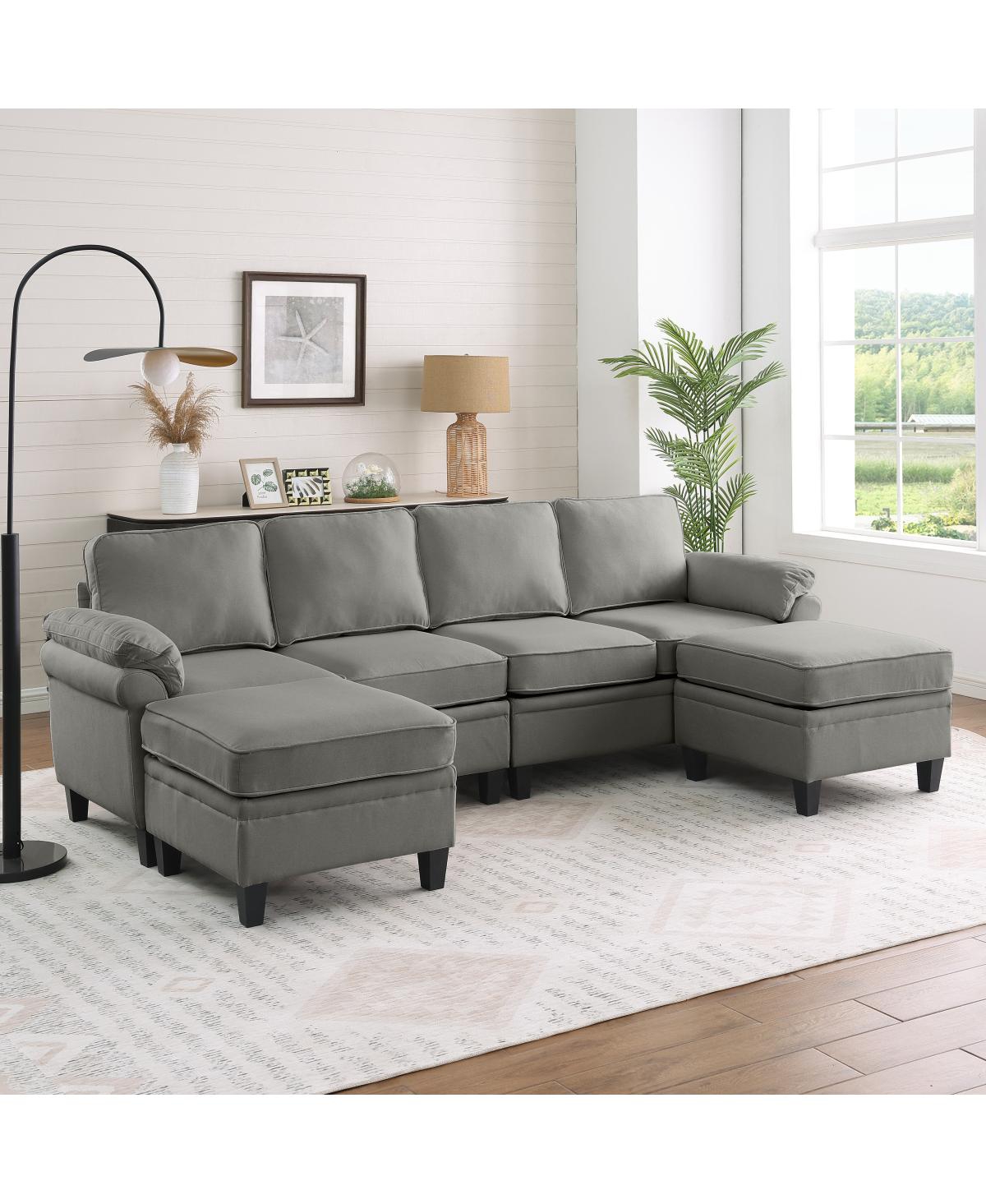 Click here for Streamdale Furniture 102" linen modular L-sha... prices