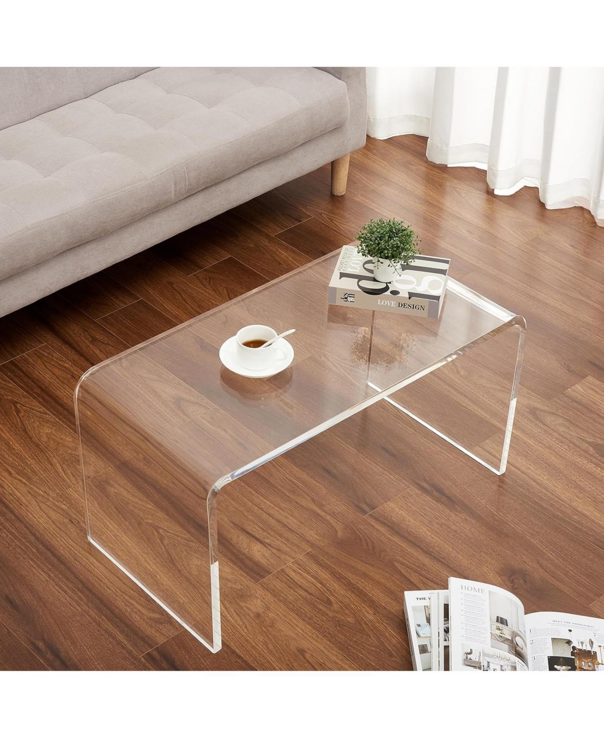 Click here for gaomon Acrylic Coffee Table  U-Shaped Clear Acryli... prices