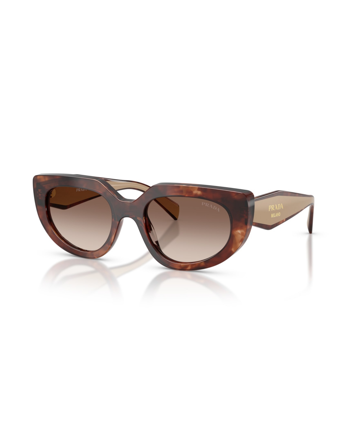 Click here for Prada Womens Oval Sunglasses  Pr D02S - Caramel To... prices