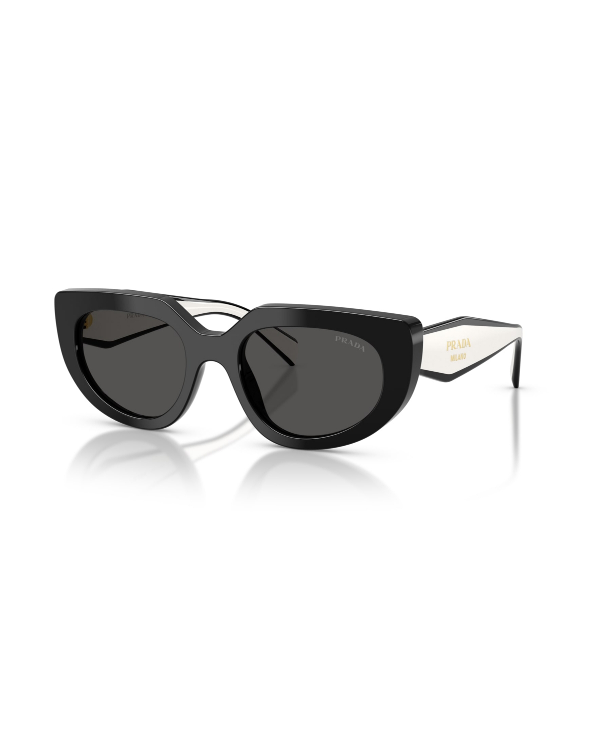 Click here for Prada Womens Oval Sunglasses  Pr D02S - Black prices