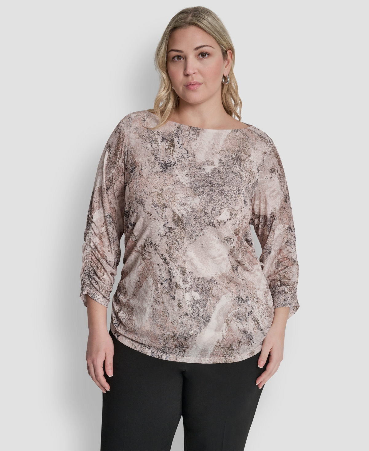 Click here for Dkny Plus Size Boat Neck Long-Sleeve Top - Coconut... prices