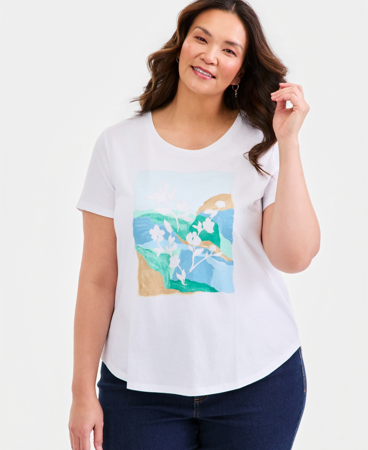 Click here for Style & Co Plus Size Perfect Short-Sleeve Open-Cre... prices