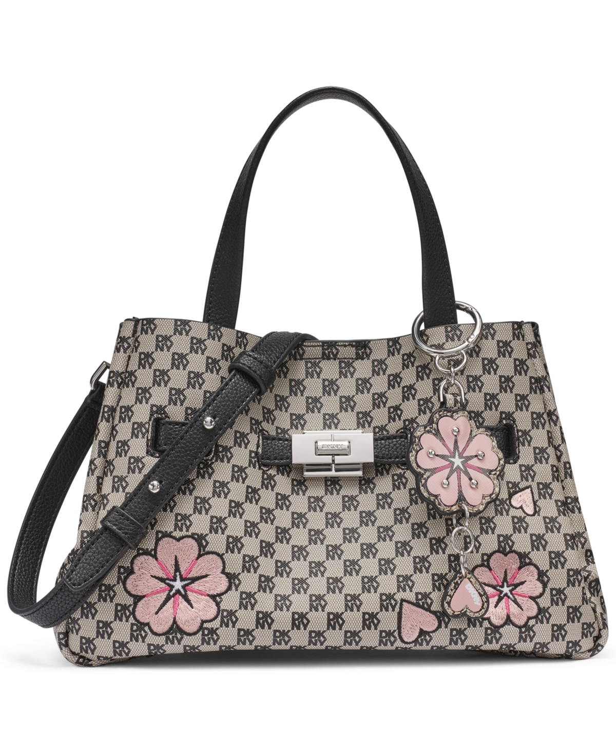 Click here for Dkny Bryar Crossbody Small Satchel Bag - Black Log... prices