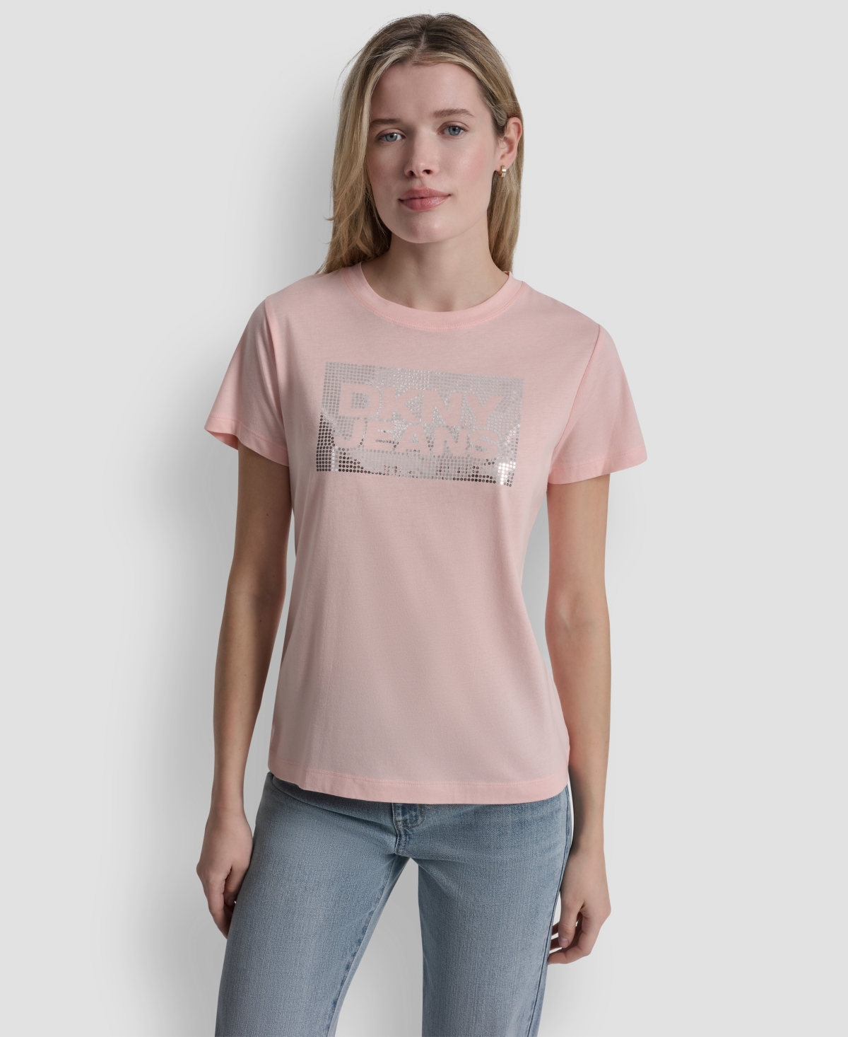 Click here for Dkny Jeans Womens Crewneck T-Shirt - Peach Sprtz/s... prices