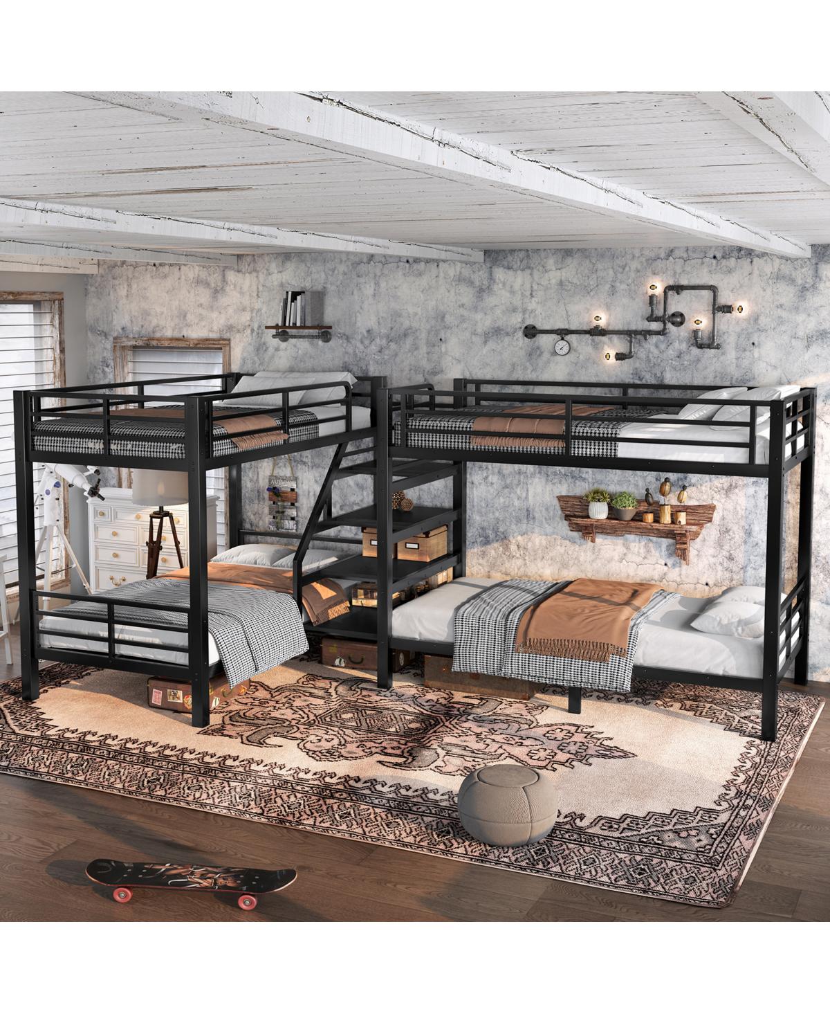 Click here for Streamdale Furniture Twin L-Shaped Metal Bunk Bed... prices