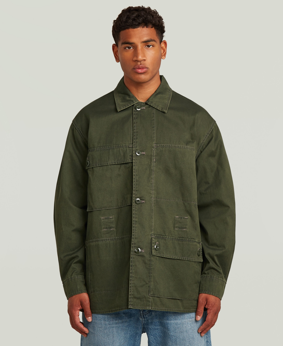 Click here for G-Star Raw Mens Reversible Oversize Shirt - Olive prices