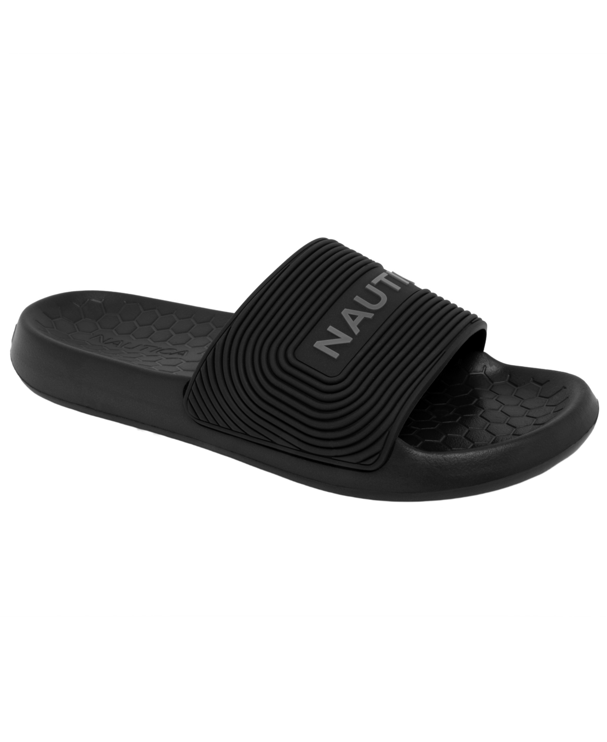 Click here for Nautica Mens Asti Open-Toe Pool Slides - Black Mon... prices