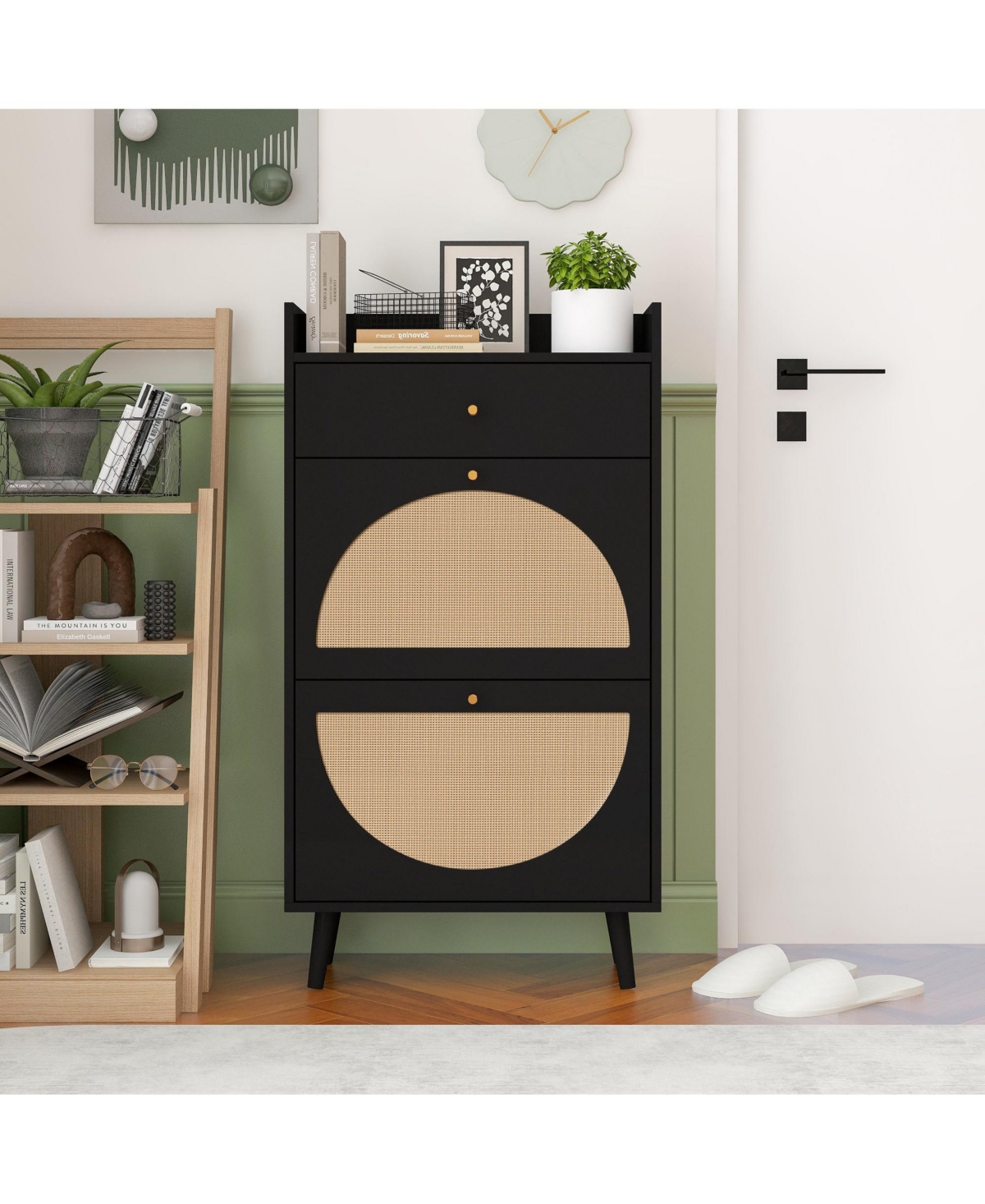 Click here for Rainsken Slim Rattan Shoe Cabinet  Freestanding Sh... prices