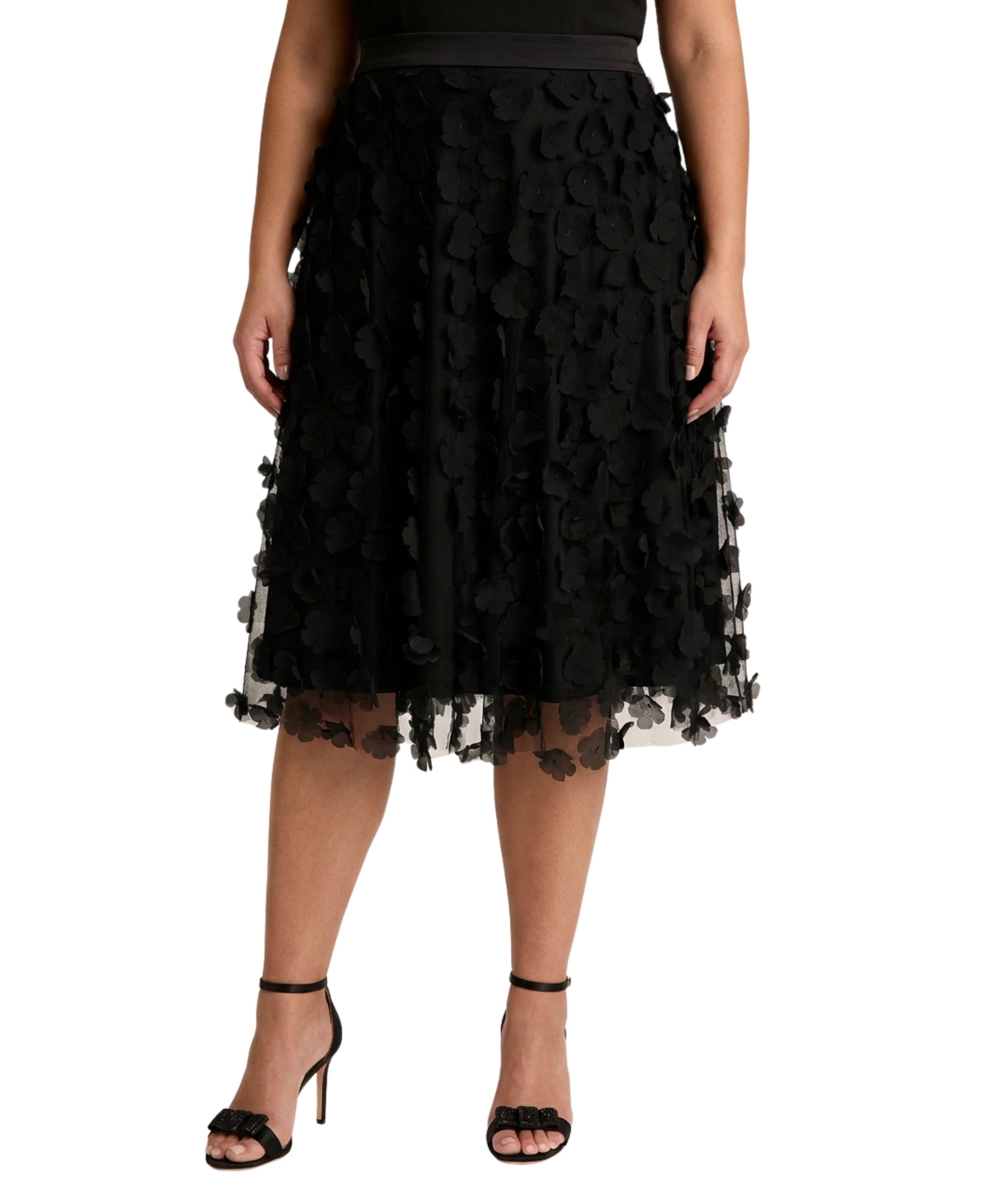 Click here for Muse Plus Size Elastic Waistband Skirt - Black prices