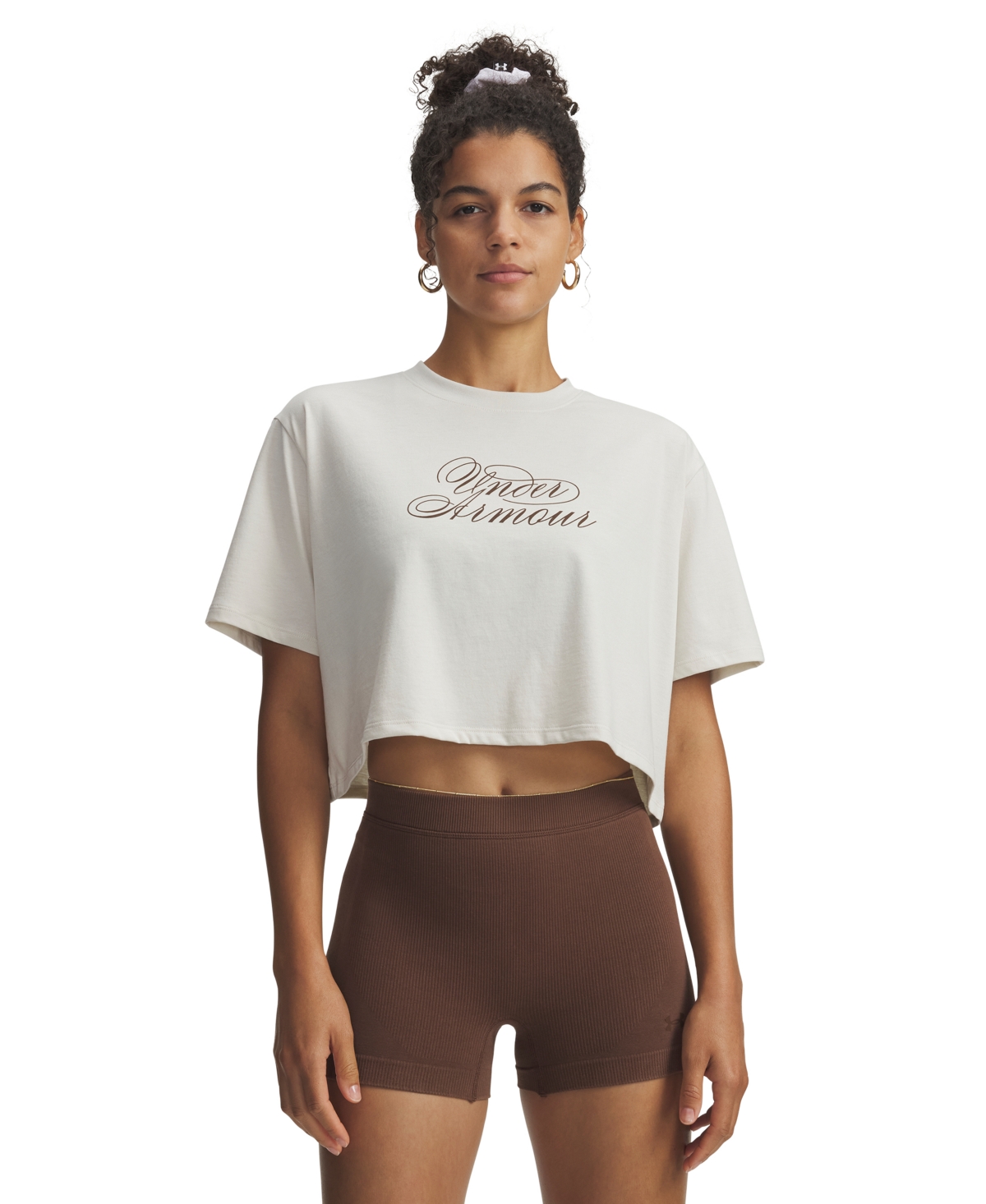 Click here for Under Armour Womens Crew Neck Crop Top - Summit Wh... prices