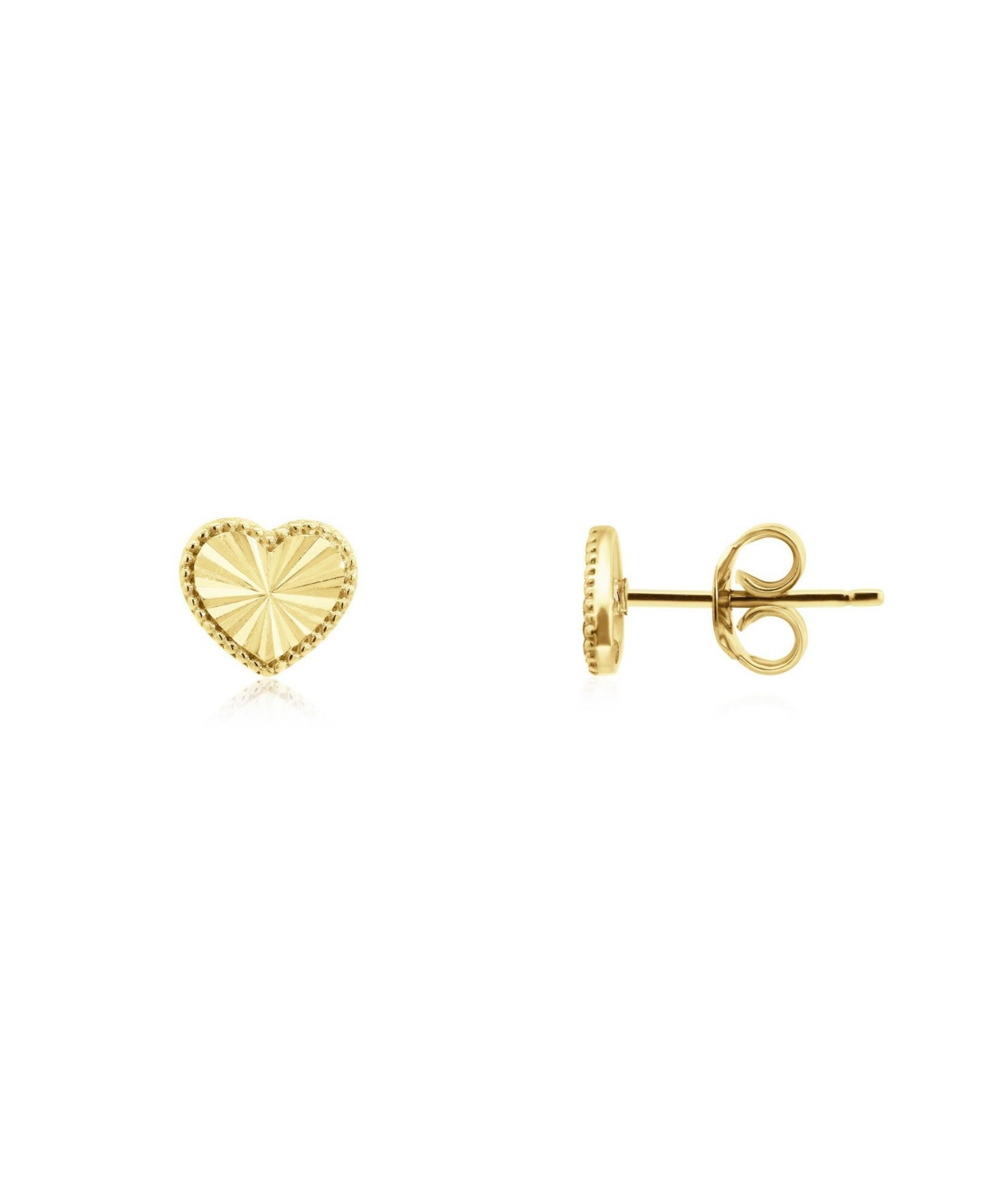Click here for The Lovery Fluted Gold Heart Stud Earrings 14K Gol... prices
