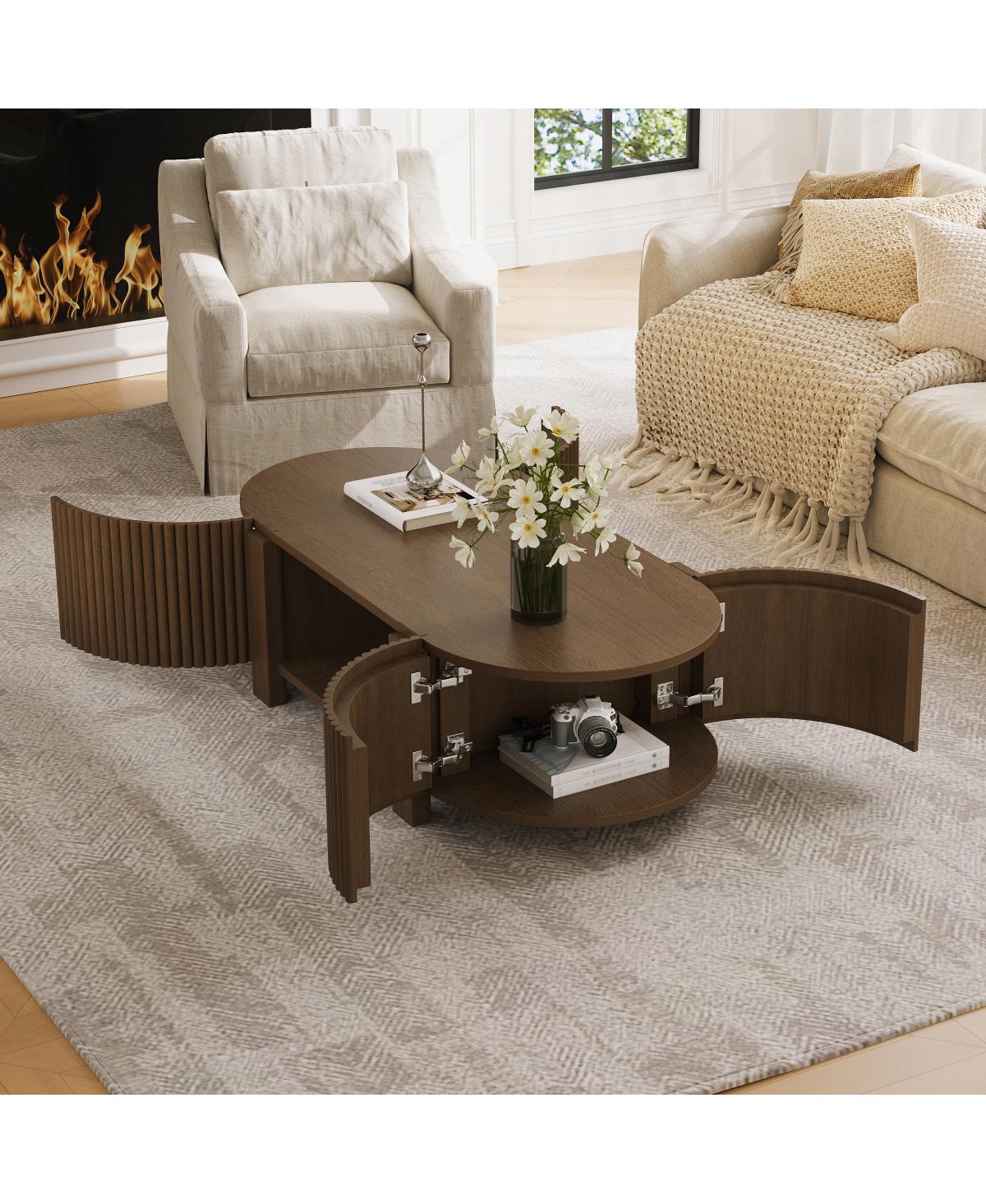Click here for Streamdale Furniture Oval Fluted Coffee Table with... prices