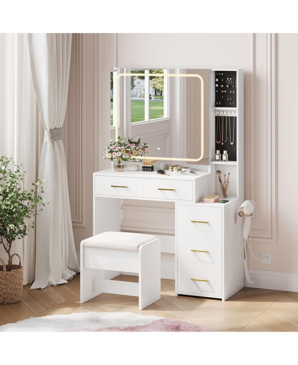 Click here for gaomon Vanity Desk with Mirror and Lights  Makeup... prices