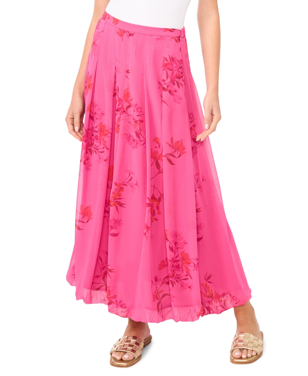 Click here for Vince Camuto Womens Printed Maxi Skirt - Raspberry... prices