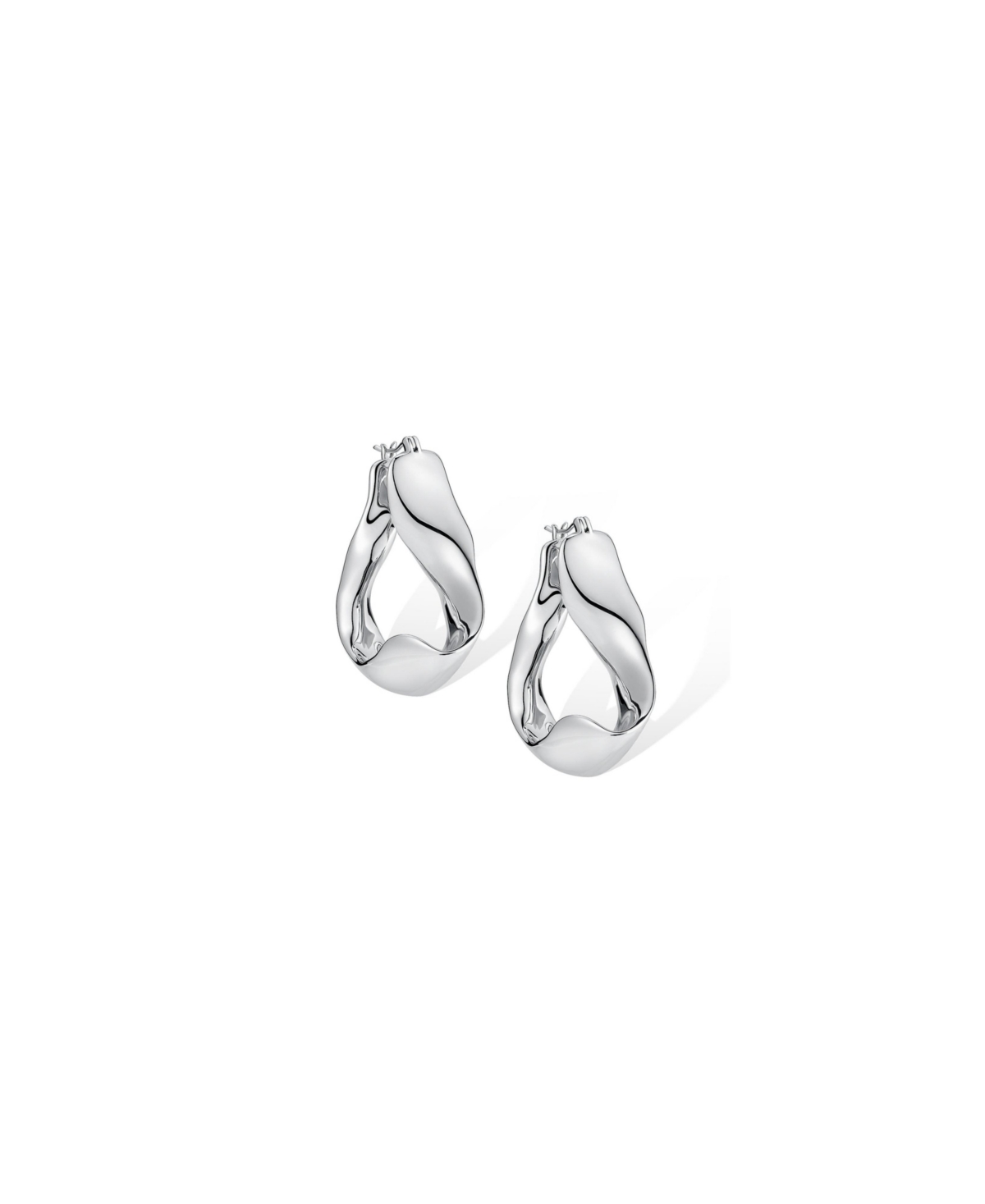 Click here for Retro Chic Modernist Ripple Earrings - Silver prices