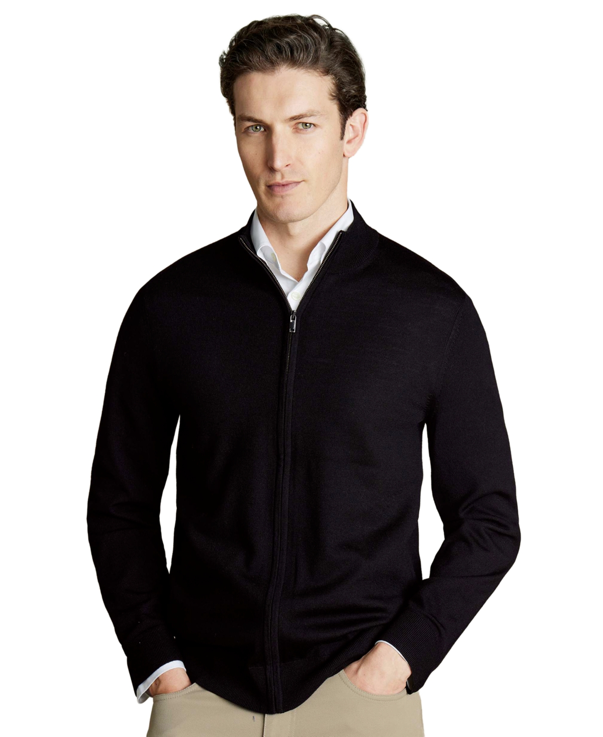 Click here for Charles Tyrwhitt Mens Oatmeal Chunky Merino Sweate... prices