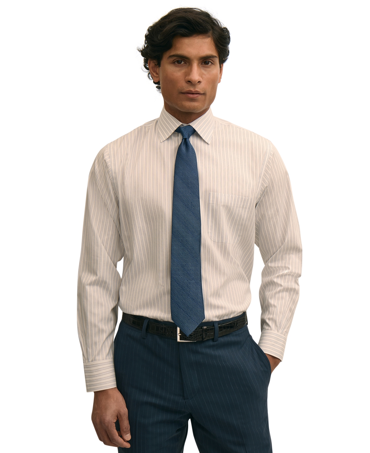 Click here for B by Brooks Brothers Mens Striped Spread-Collar Dr... prices