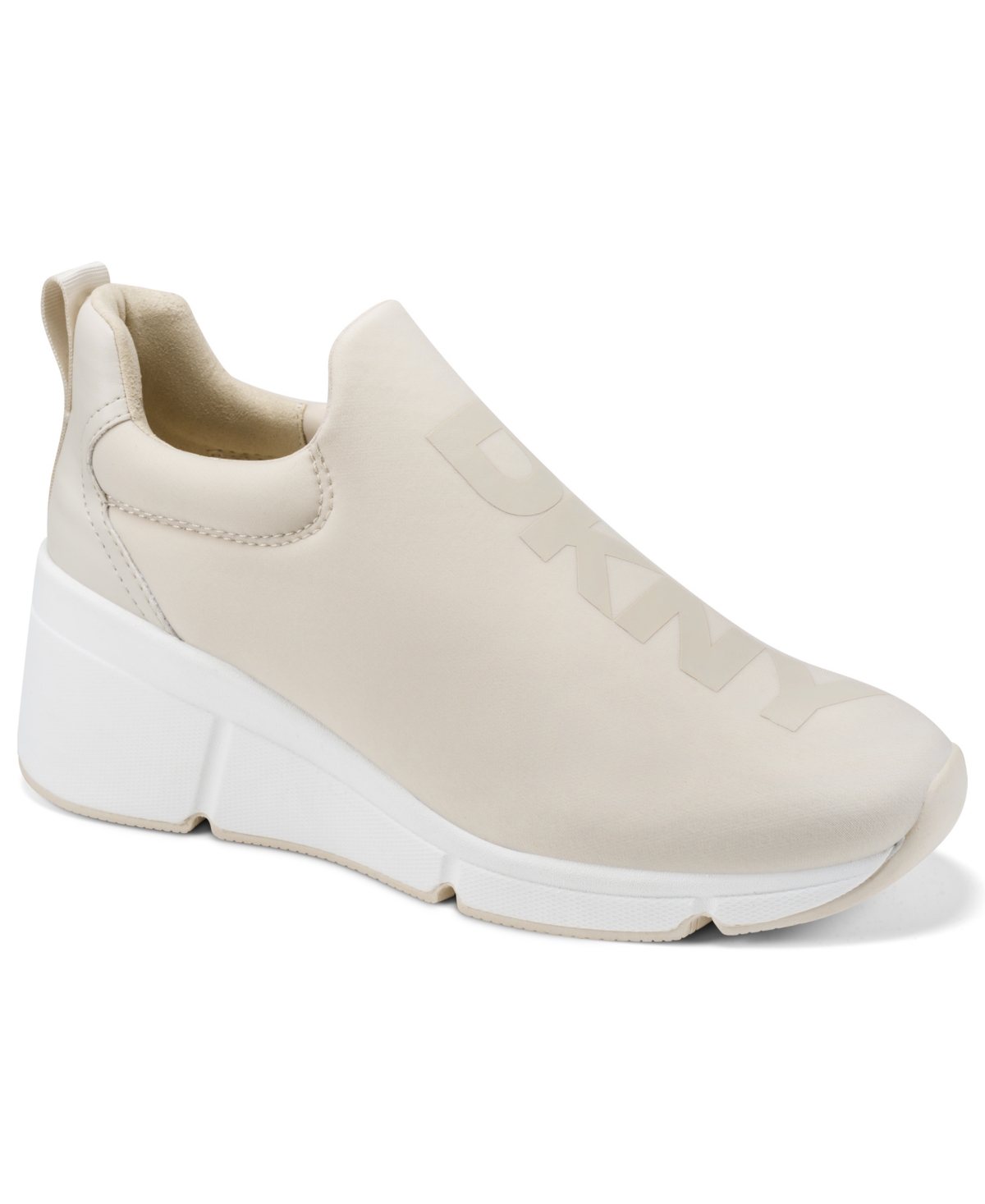 Click here for Dkny Womens Stasey Slip-On Wedge Sneakers - Tan prices