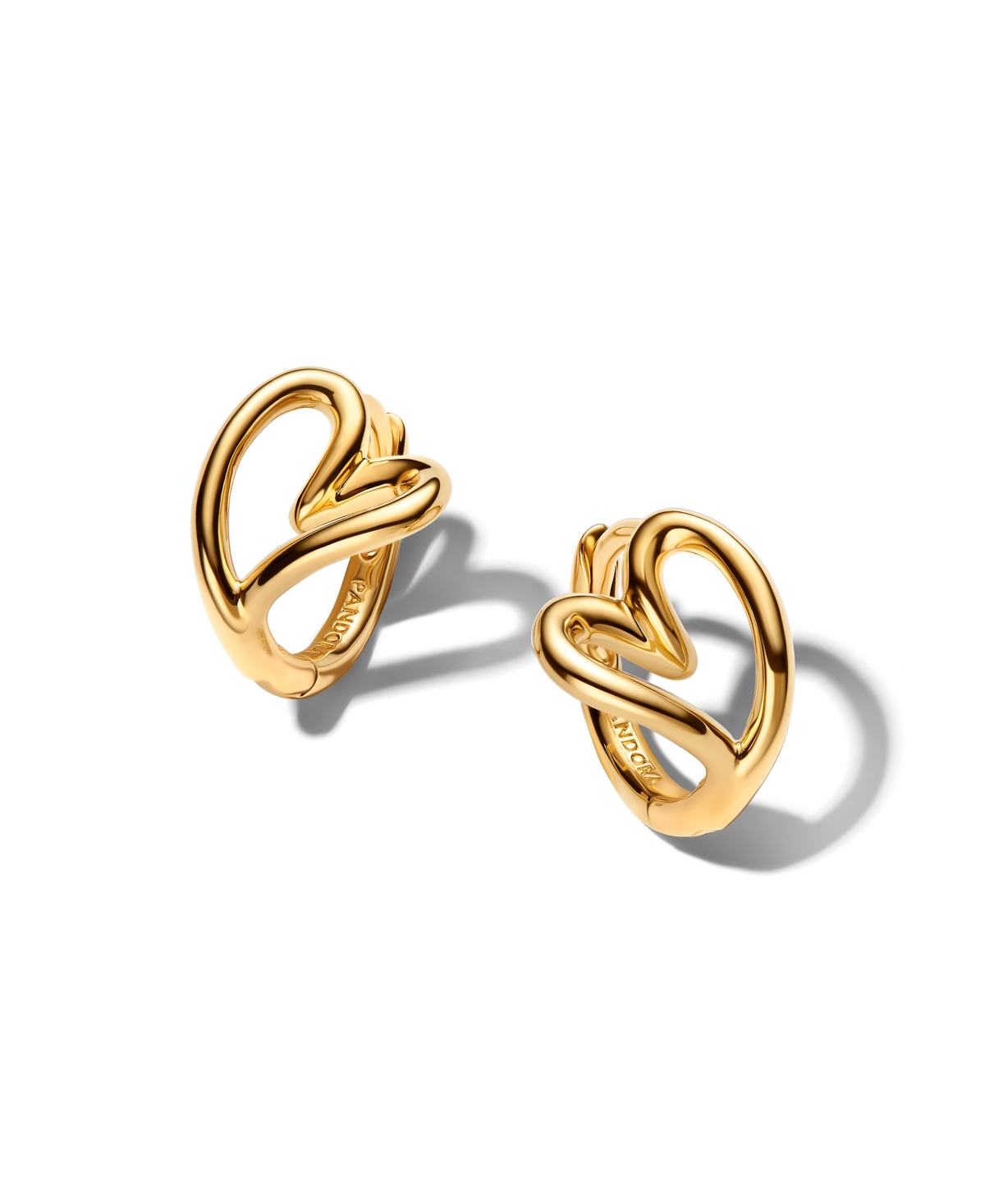 Click here for Pandora Organically Shaped Heart Small Hoop Earrin... prices