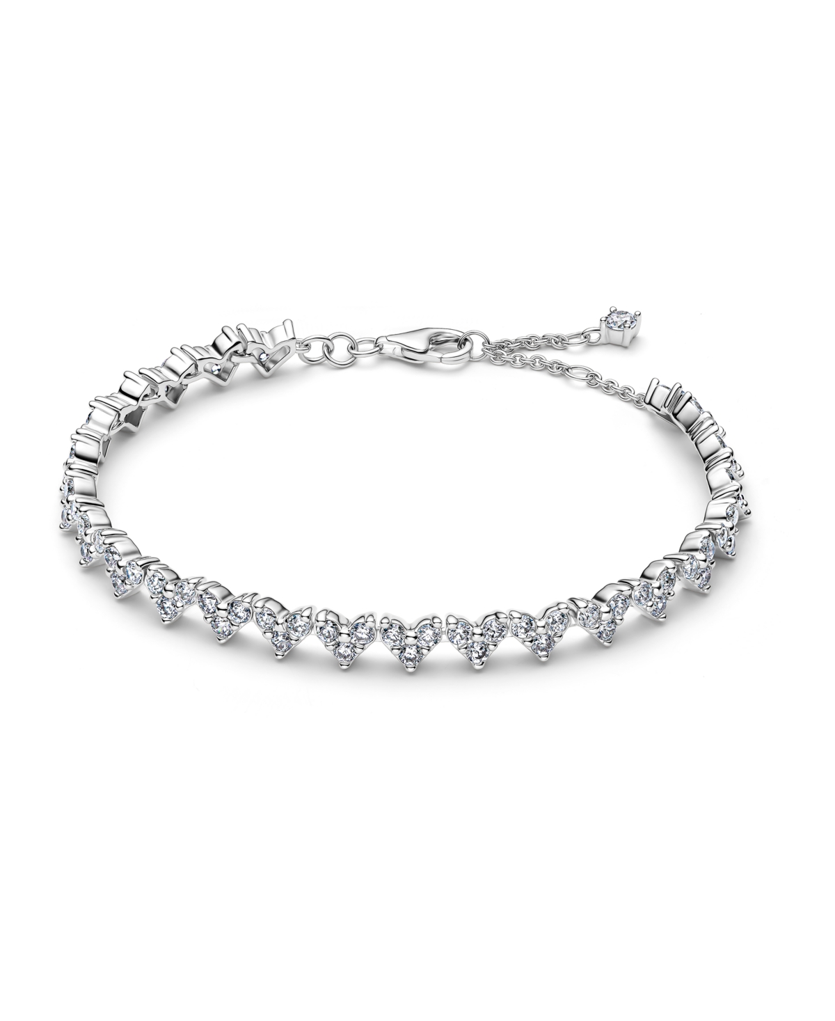 Click here for Pandora Triple Stone Heart Bracelet - Silver prices
