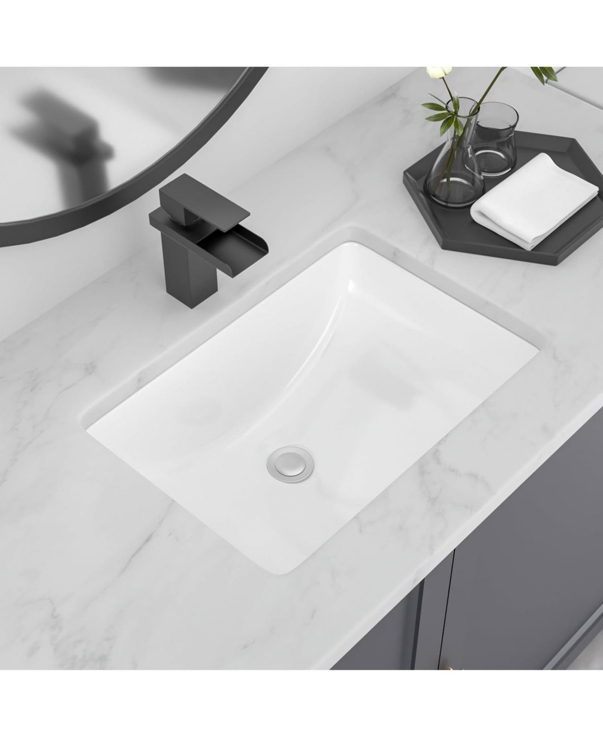 Click here for Busdays Undermount Bathroom Sink 20x14 White Recta... prices