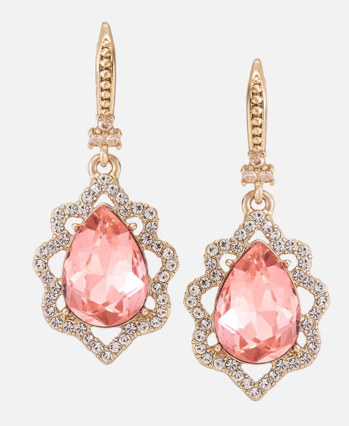 Click here for Marchesa Pave & Pear-Shape Crystal Drop Earrings -... prices