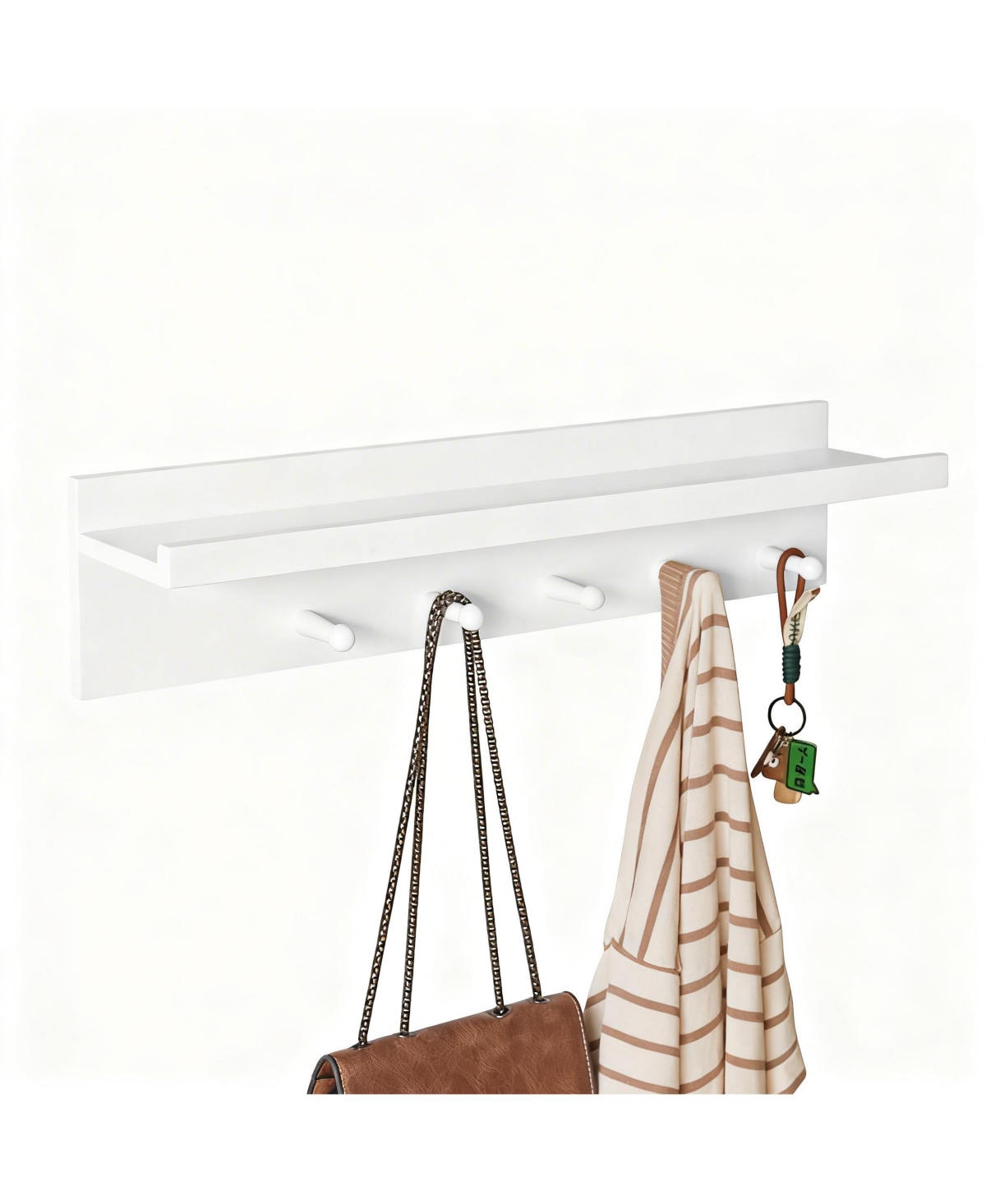 Click here for Yigii Solid Wood Wall Hook Shelf for Bathroom/Kitc... prices