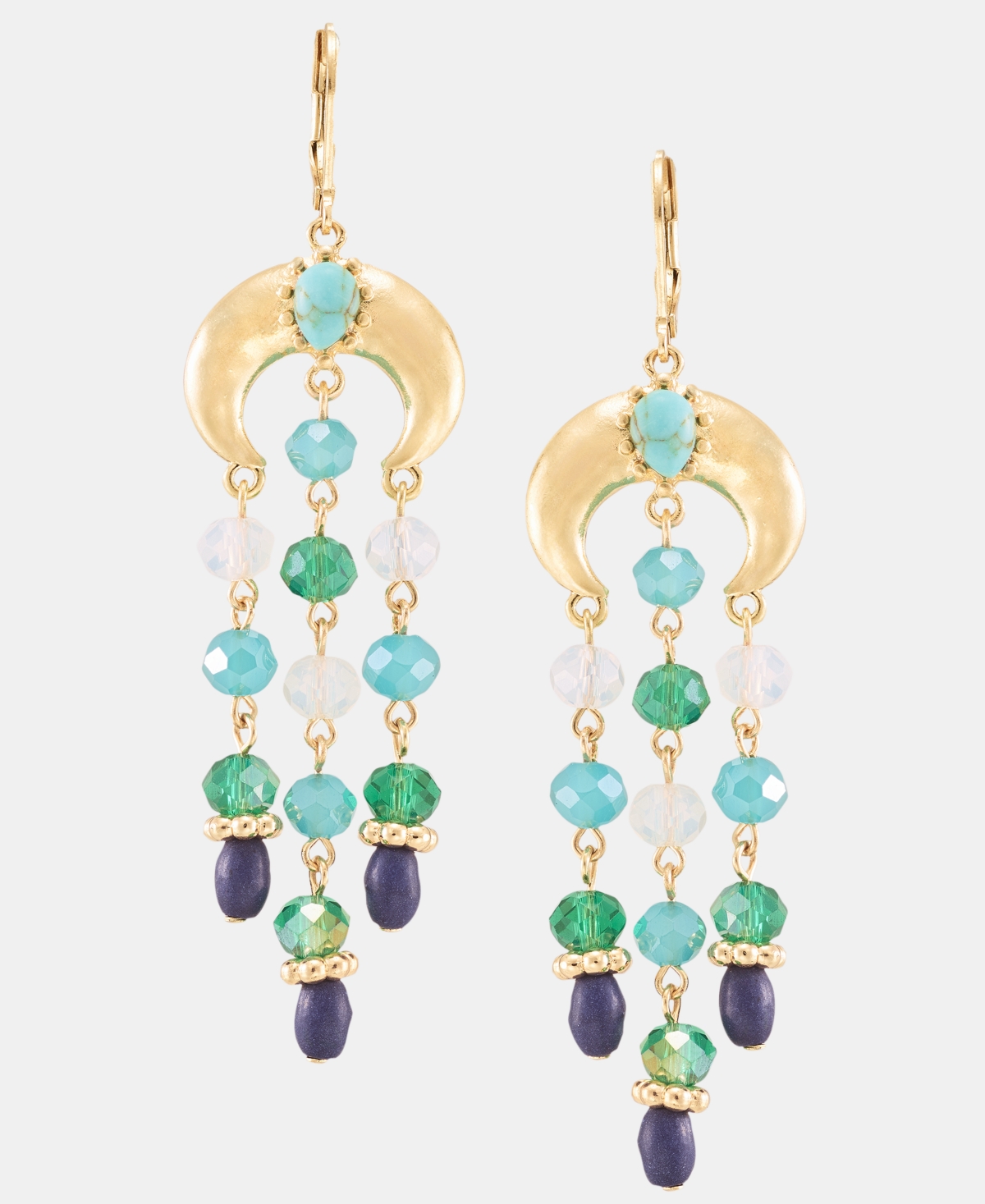 Click here for lonna & lilly Beaded Statement Earrings - Blue prices