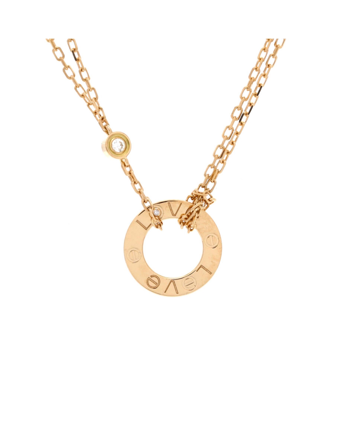Click here for Pre-Owned Cartier 2 Diamonds Love Pendant Necklace... prices