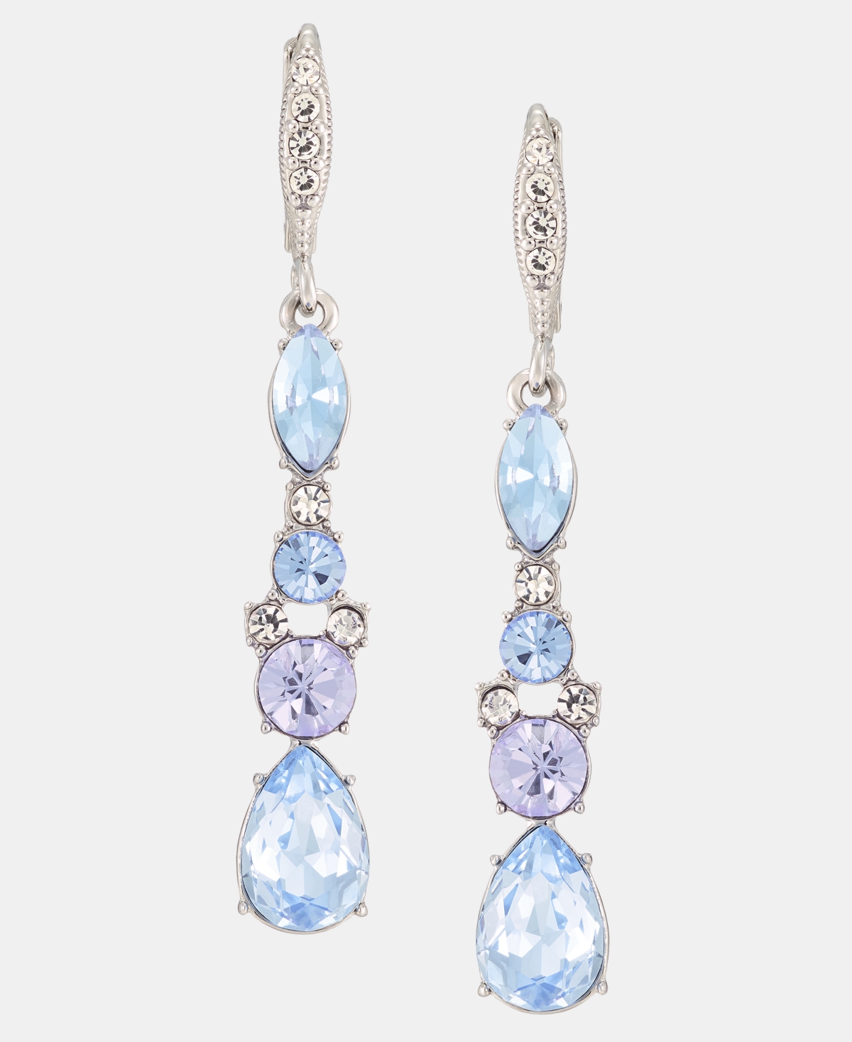 Click here for Givenchy Crystal Linear Drop Earrings - Navy prices