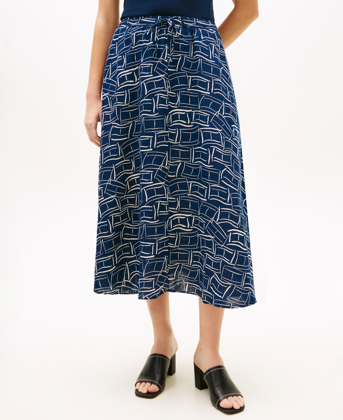 Click here for Tommy Hilfiger Womens Essential Linen Flare Midi S... prices