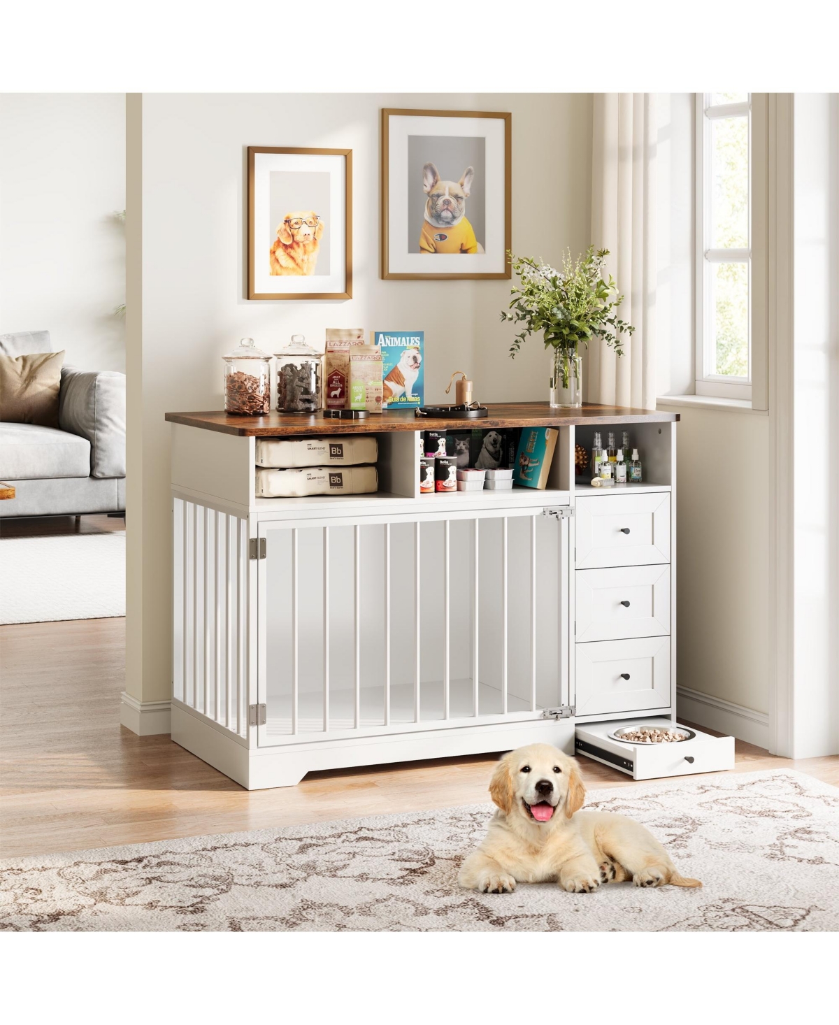 Click here for gaomon 47.8 Inch Dog Crate Furniture Kennel with D... prices