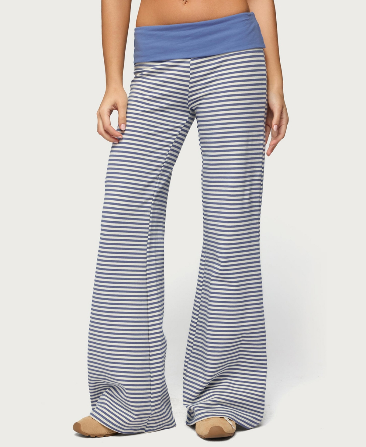 Click here for Edikted Womens Meggy Striped Fold Over Pants - Lig... prices