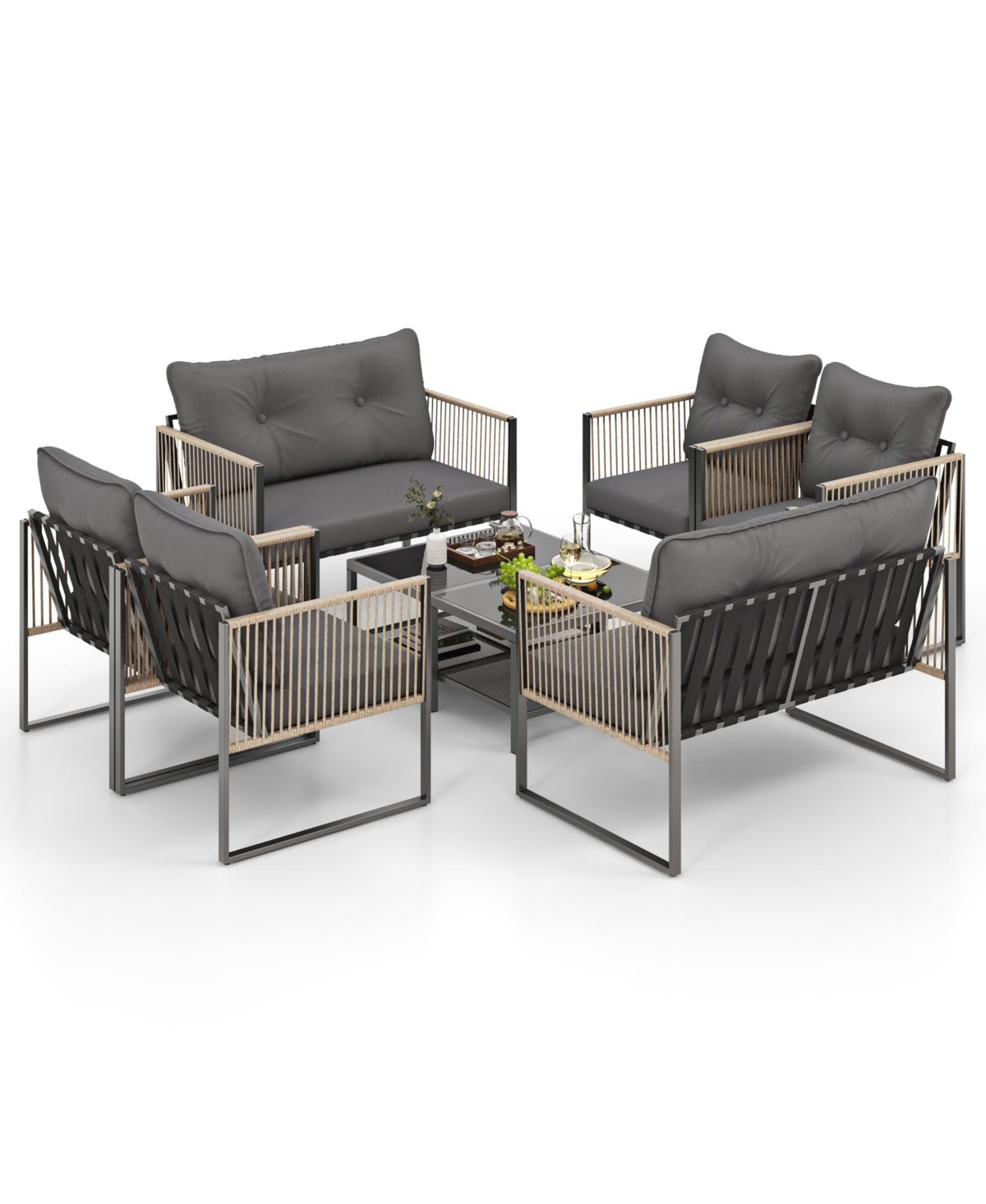 Click here for Gymax Set Of 8 Patio Furniture Set Pe Rattan Conve... prices