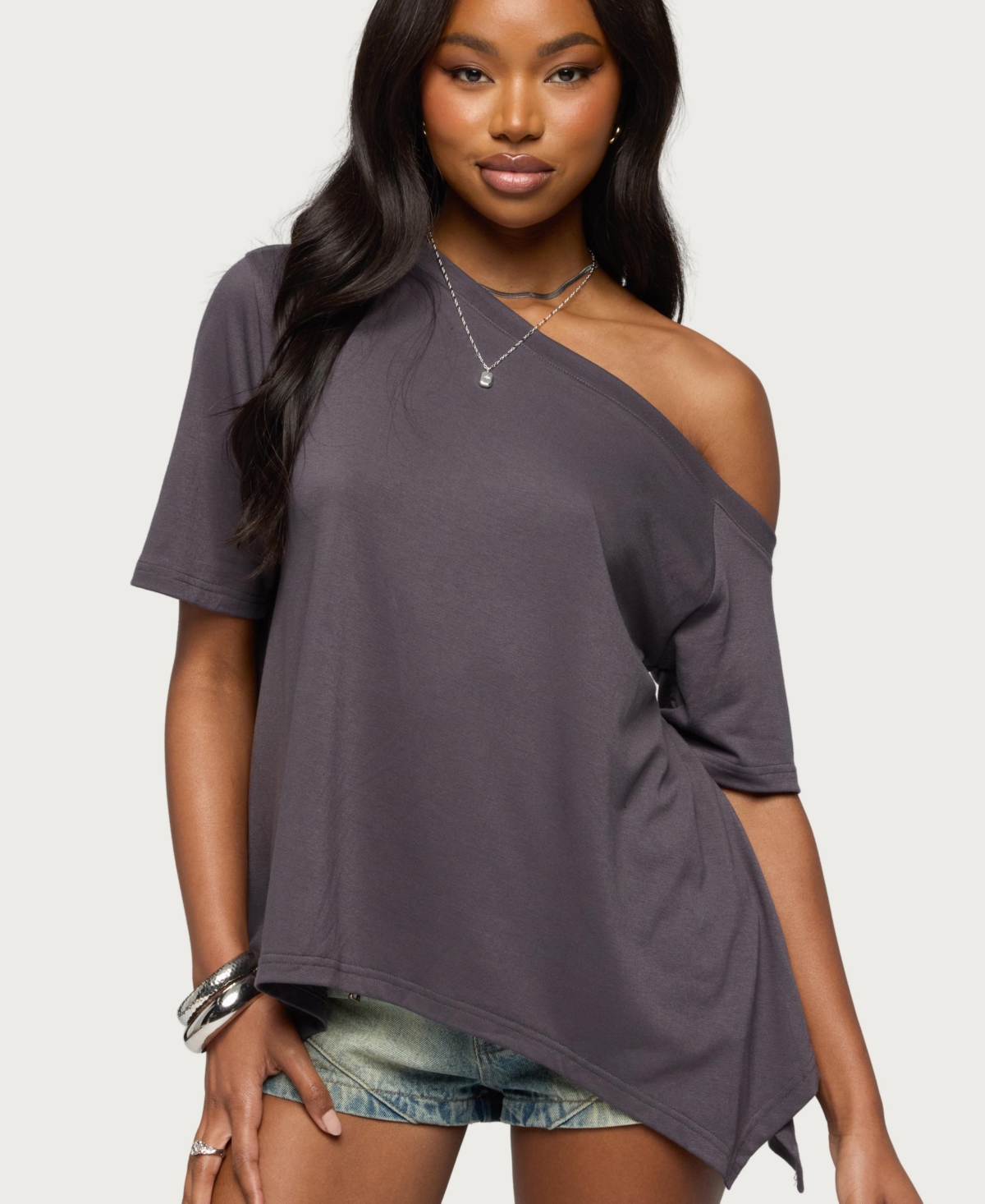 Click here for Edikted Womens Josy Off Shoulder Handkerchief Top... prices