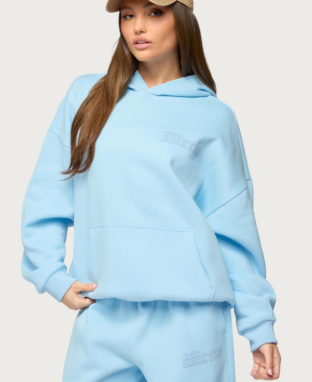 Click here for Edikted Womens Pastel Edit Oversized Hoodie - Ligh... prices