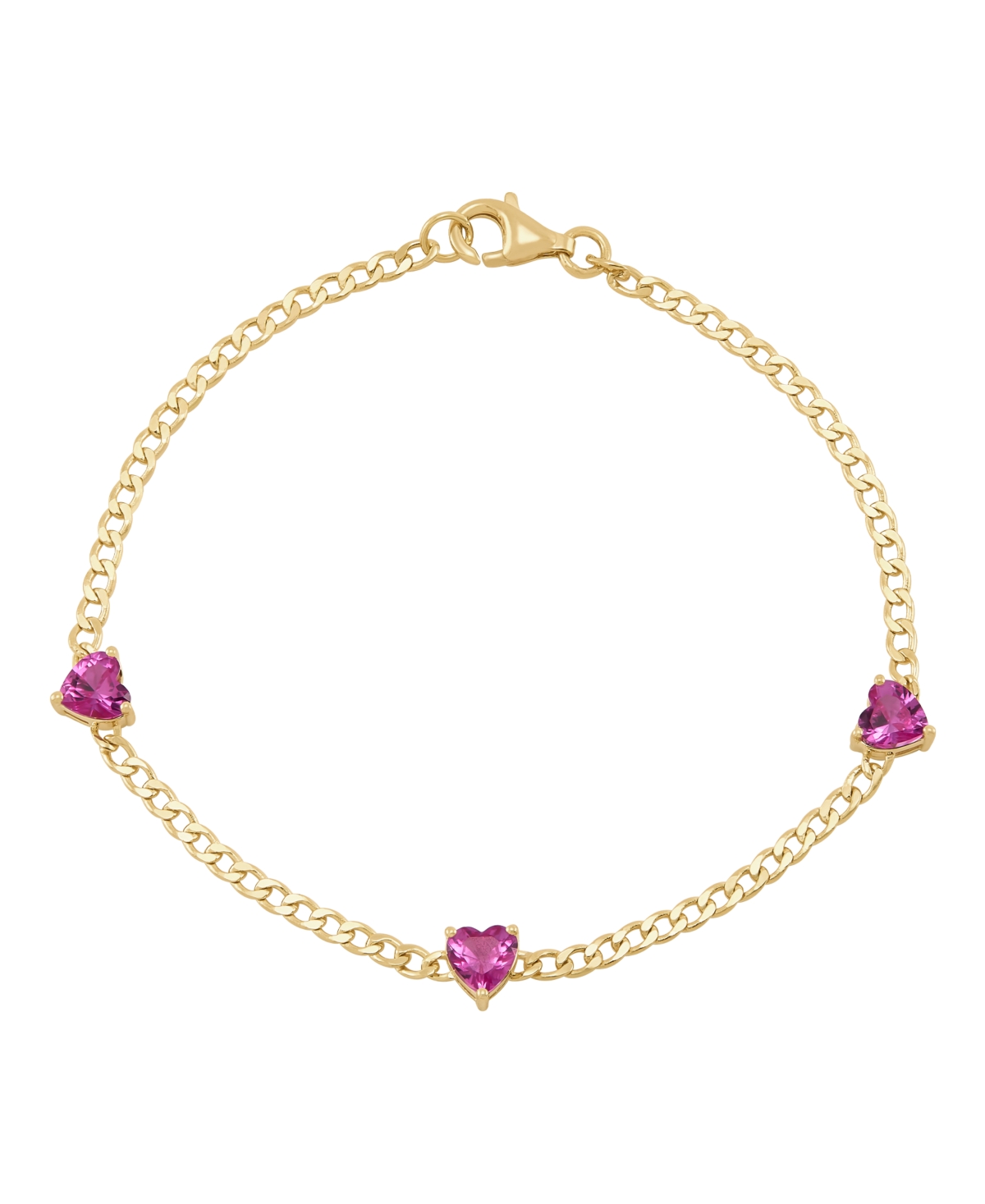 Click here for Macys Created Pink Sapphire Station Bracelet (1-3/... prices