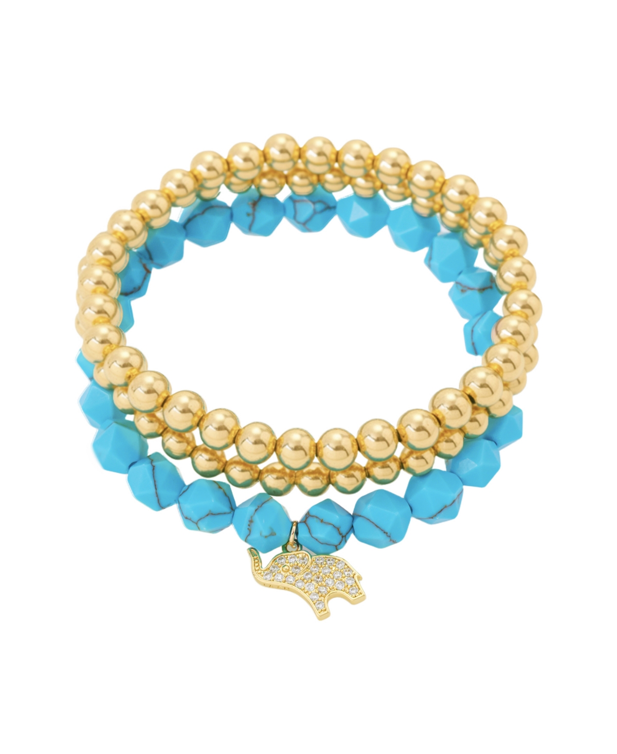 Click here for Unwritten Blue Turquoise and Cubic Zirconia Elepha... prices