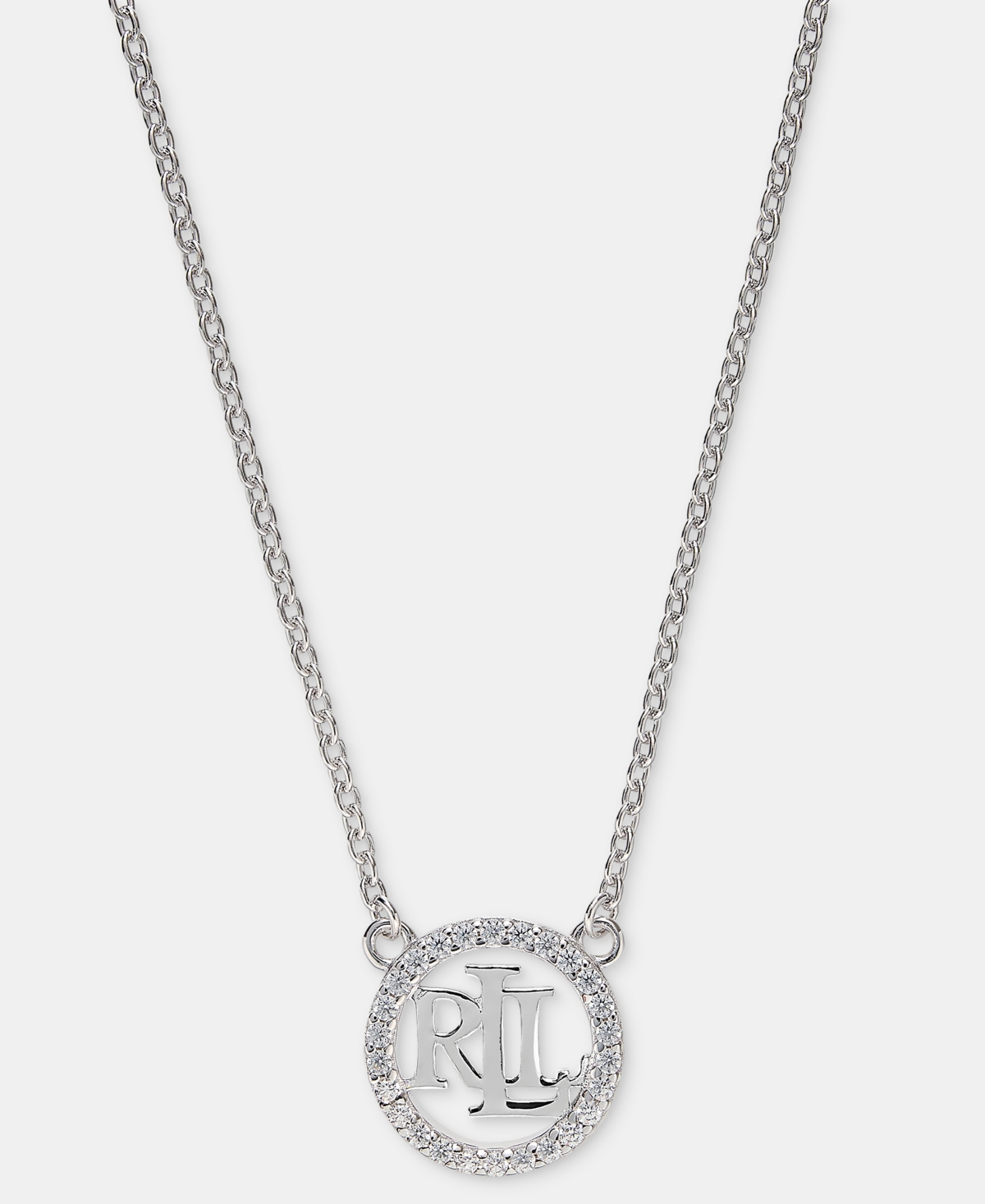 Click here for Lauren Ralph Lauren Cubic Zirconia Logo Pendant Ne... prices