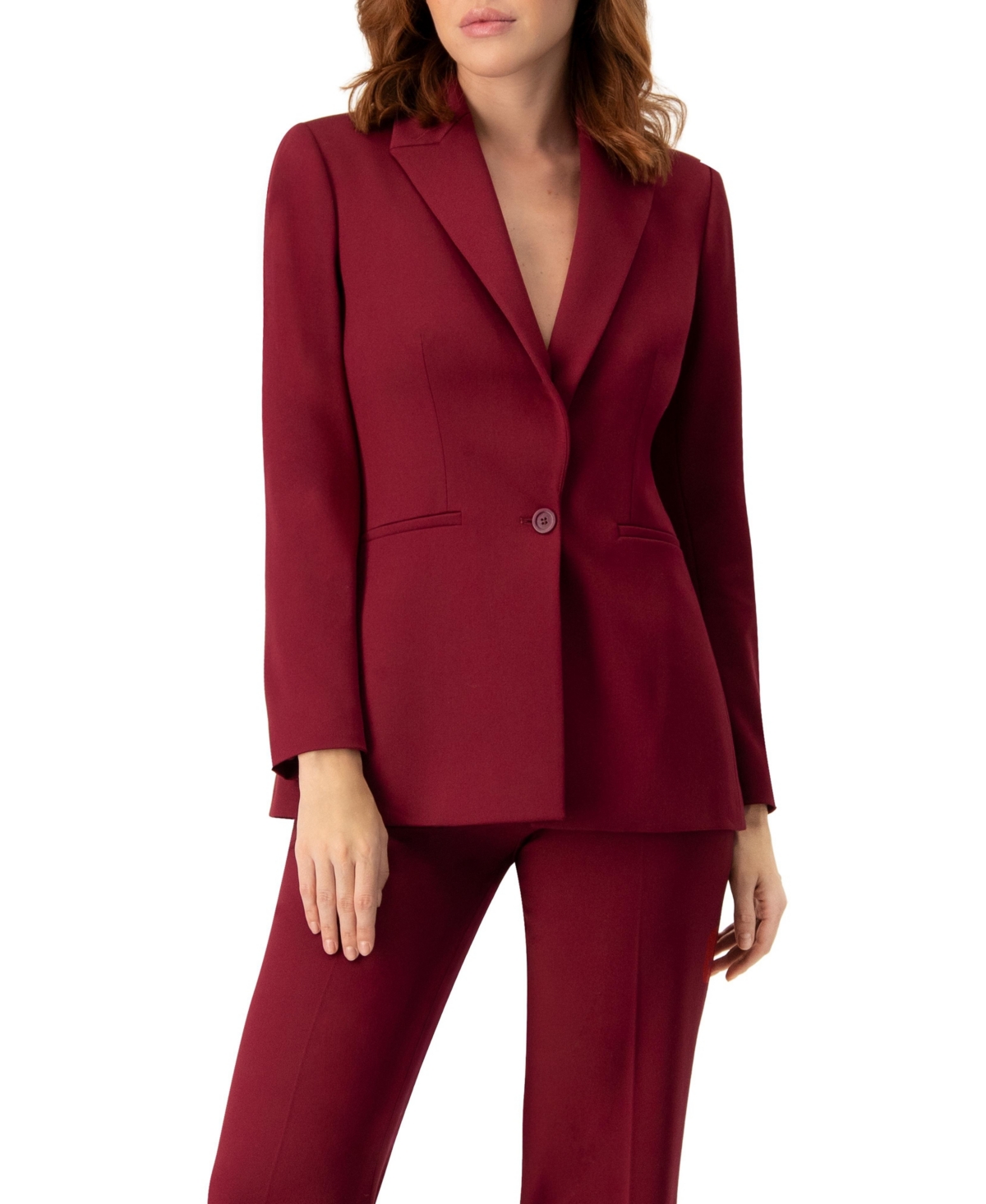 Click here for Ivonne Womens Tailored Single-Button Blazer - Wine prices
