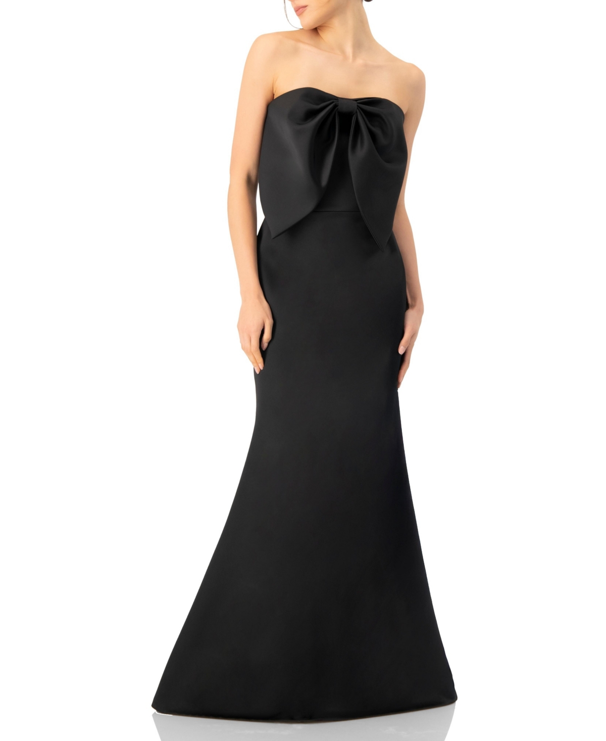 Click here for Ivonne Womens Strapless Mermaid Gown with Bow - Bl... prices