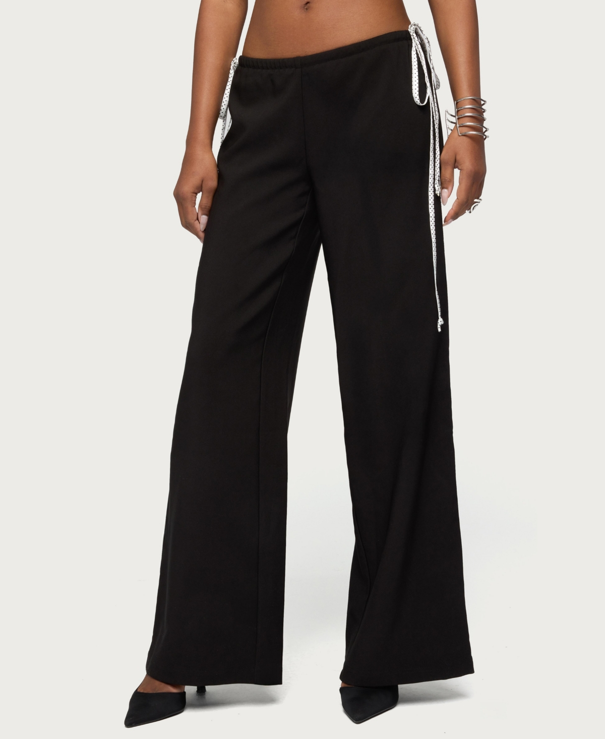 Click here for Edikted Womens Mikah Dotted Ribbon Wide Leg Pants... prices