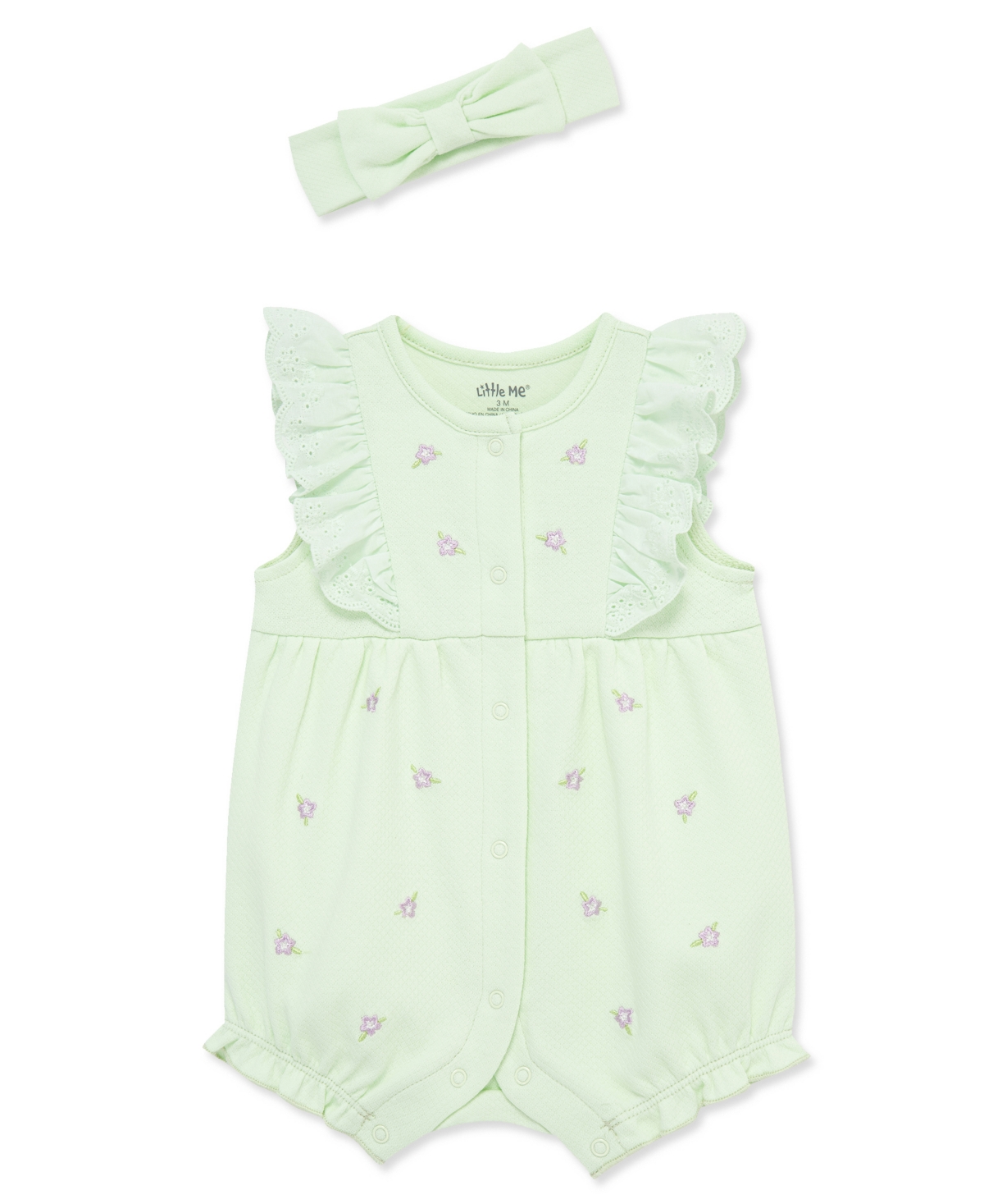 Click here for Little Me Baby Girls Violets Bloom Romper & Headba... prices