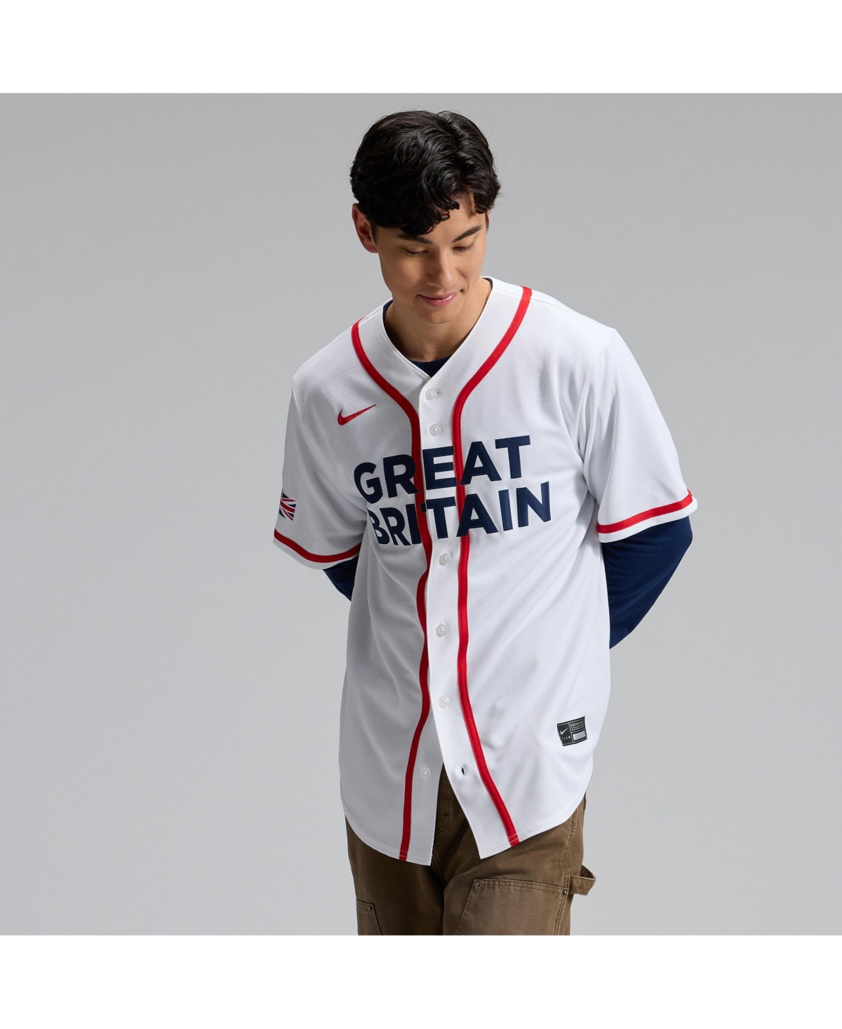Click here for Nike Mens White Great Britain Baseball 2026 World... prices
