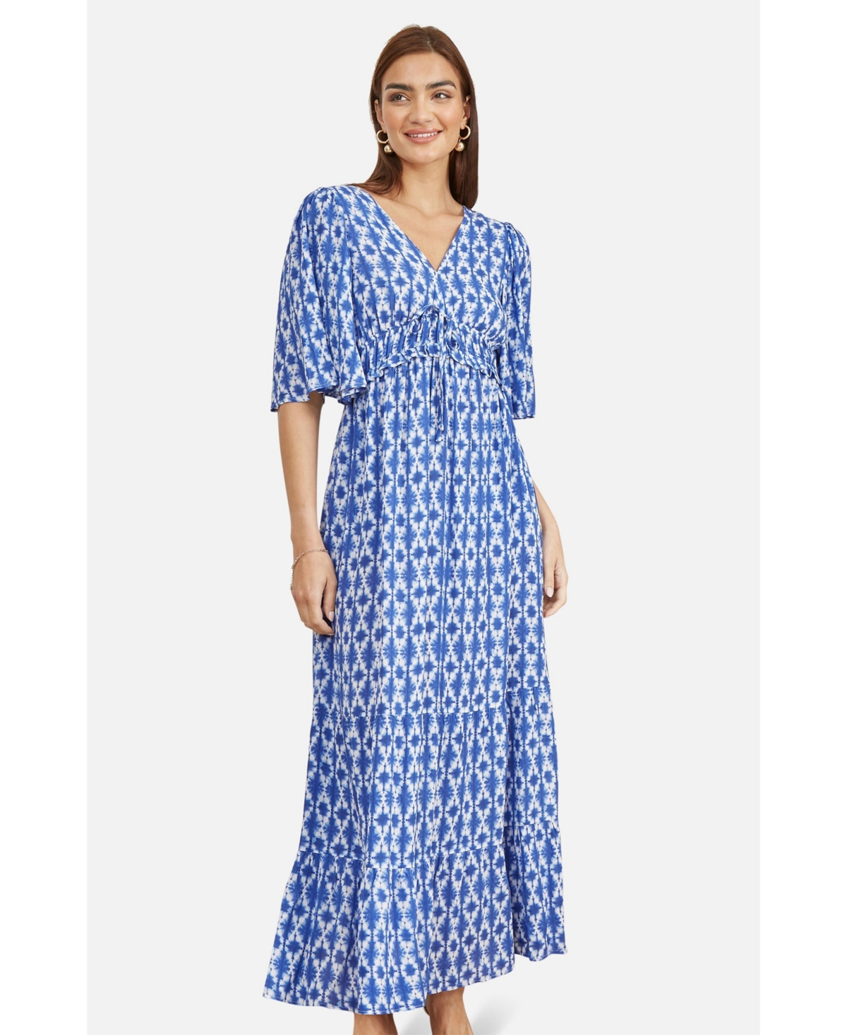 Click here for Yumi Womens Cross Over Back Maxi Dress - Blue prices