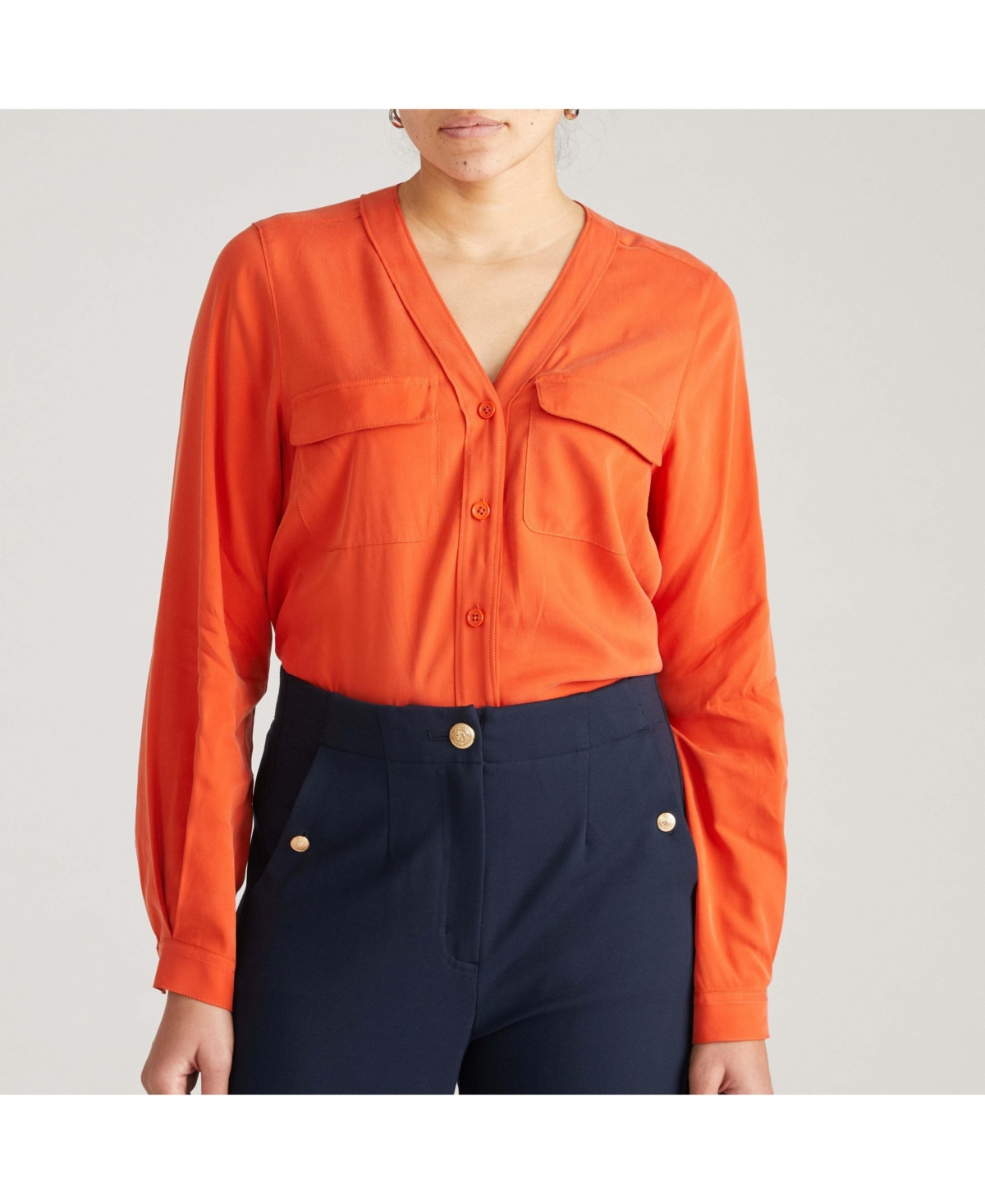 Click here for Universal Standard Plus Size Stretch Cupro Button-... prices